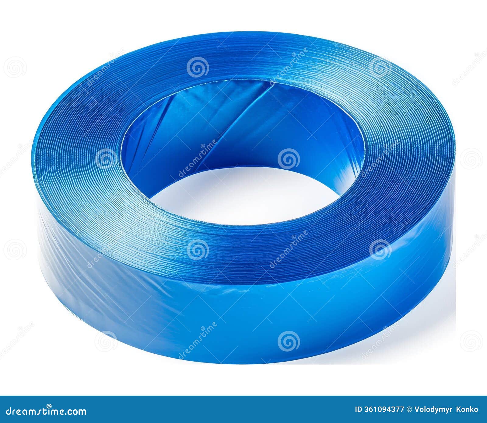 Blue Plastic Strap Coil Resting on Transparent Background, Industrial ...