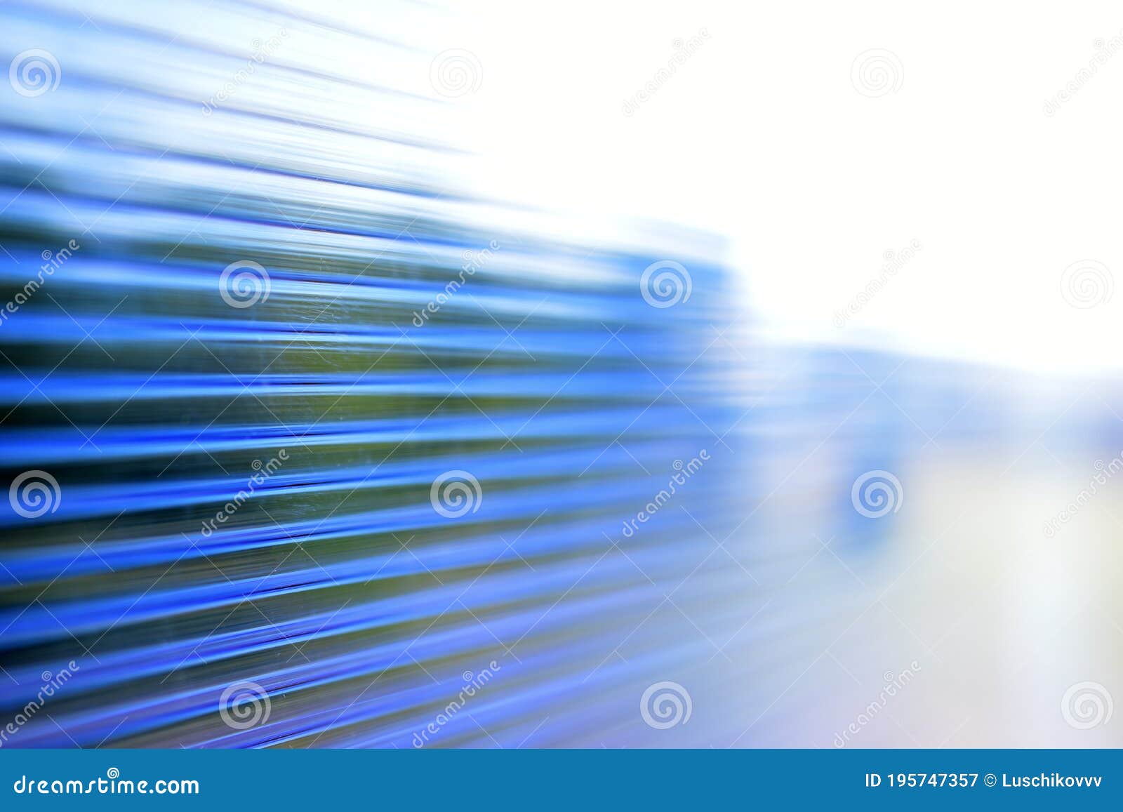 Blue Plastic Striped Polycarbonate Surface in the Sun Stock Image ...