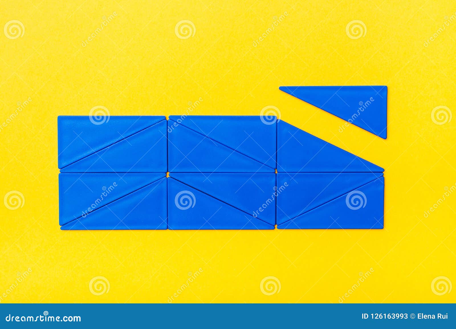 Blue Plastic Triangles are Laid Out in Straight Rows Stock Image ...