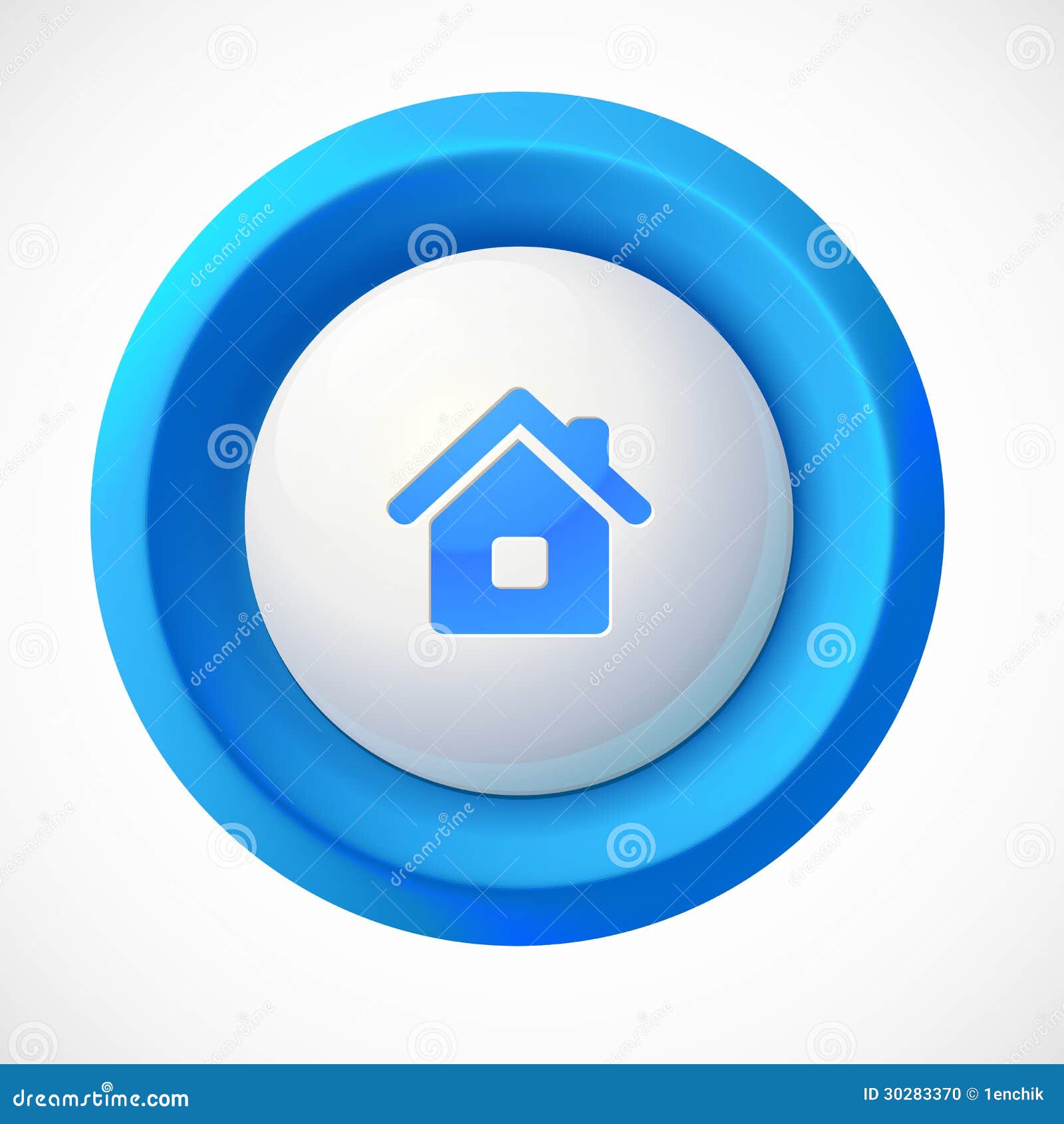 Blue Plastic Vector Home Round Button Stock Vector - Illustration of ...