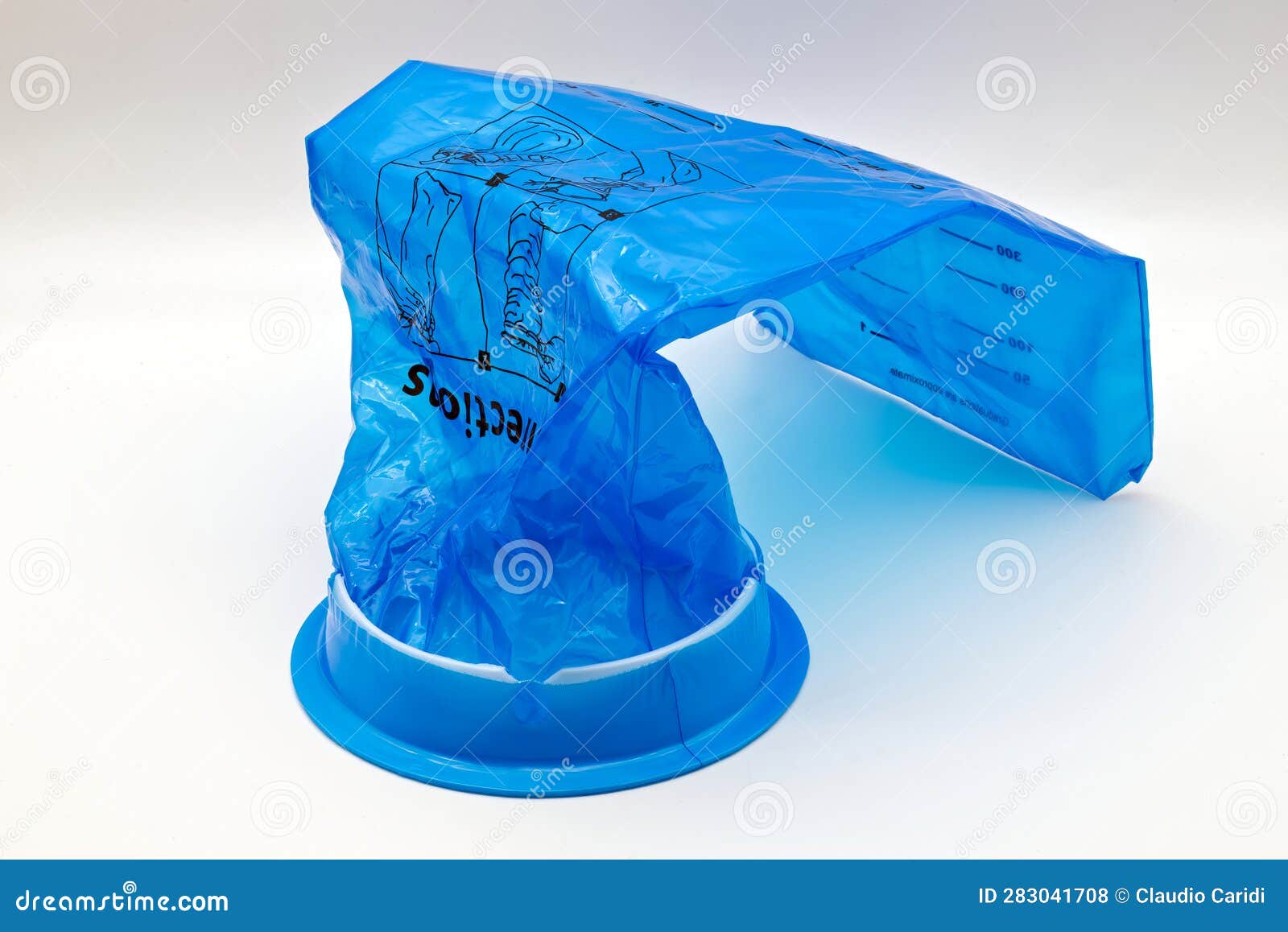 Blue Plastic Vomit Bag Isolated on White Background Stock Photo - Image ...