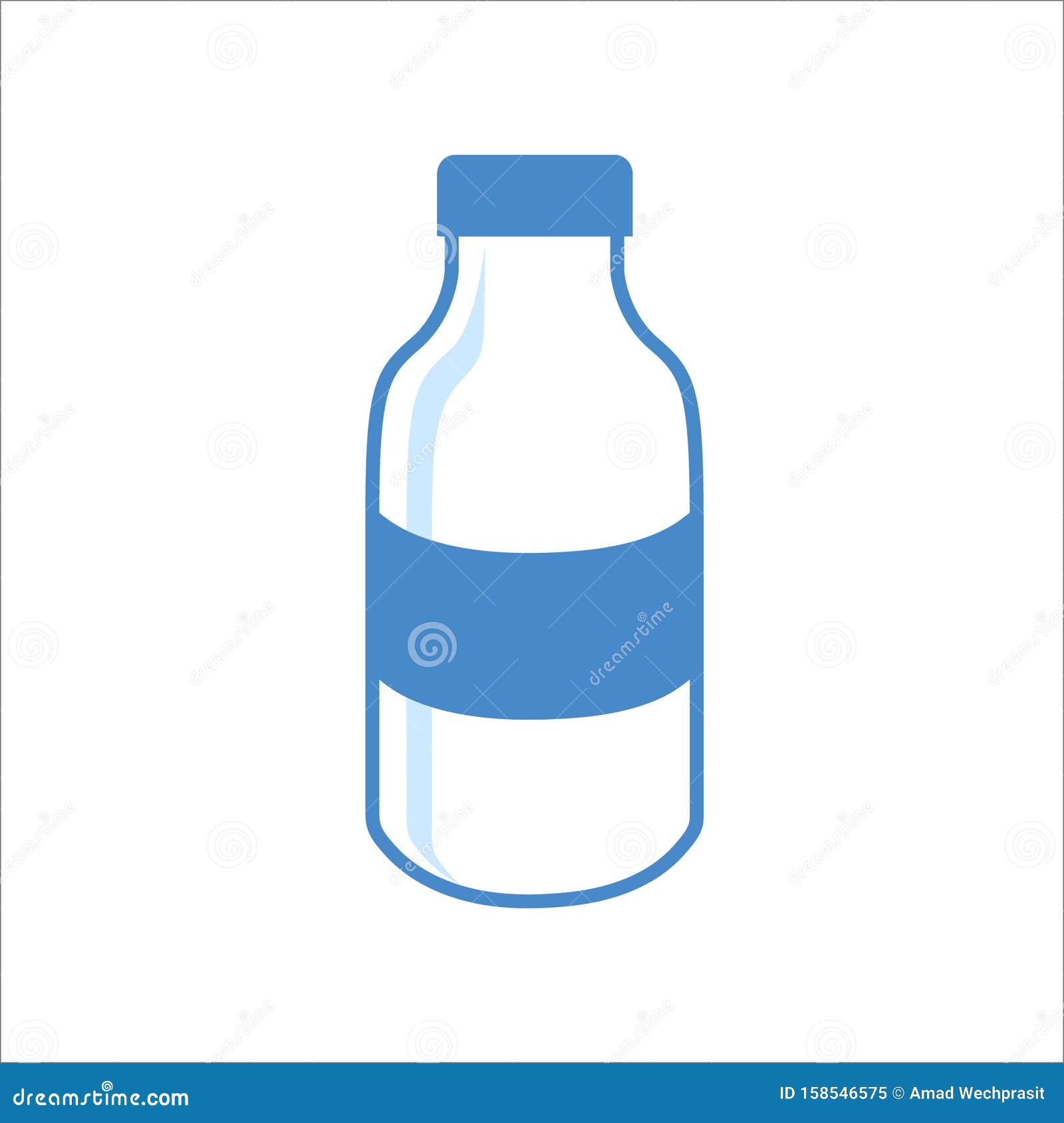 Blue plastic water bottle stock vector. Illustration of drink - 158546575