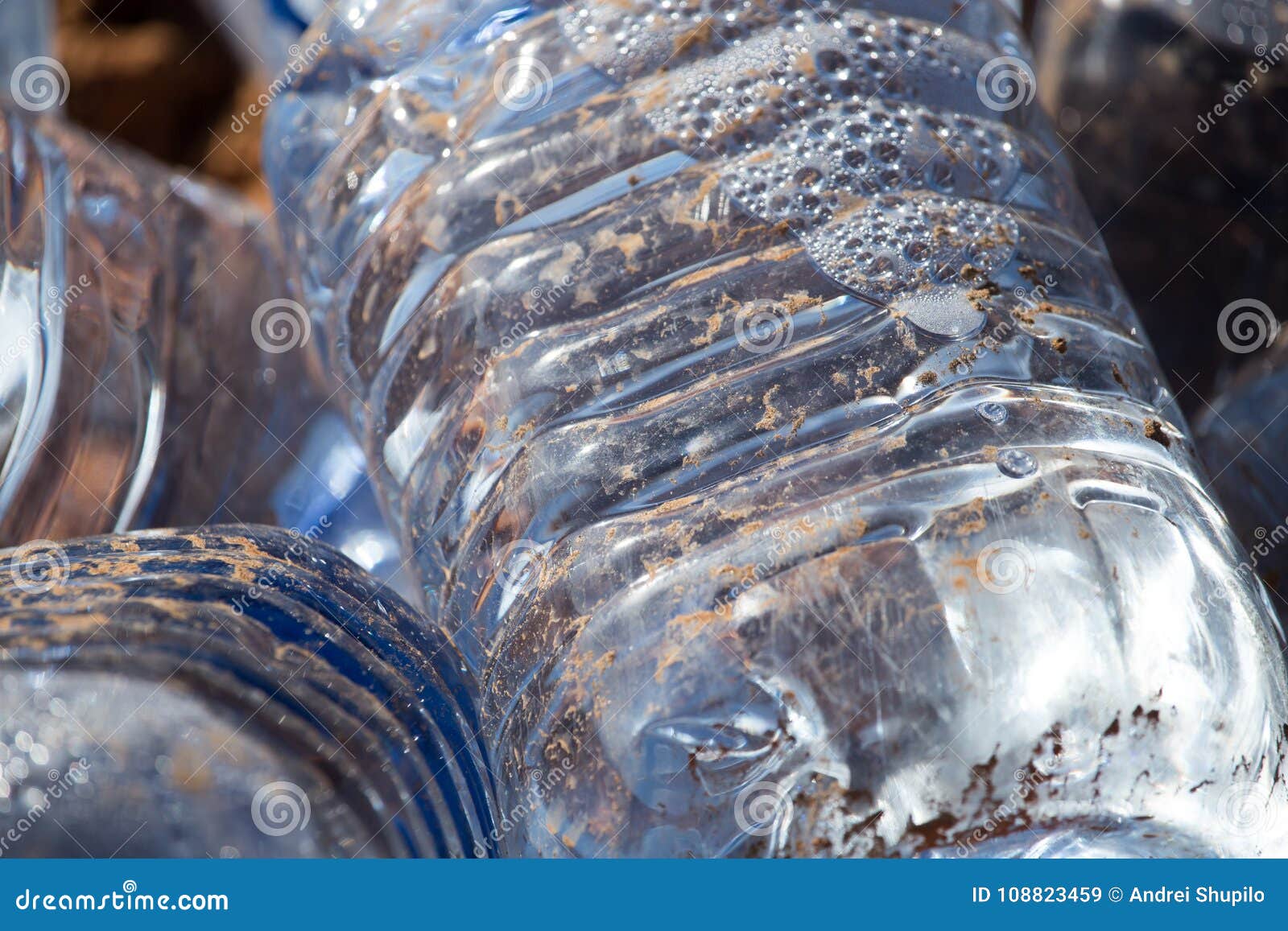 Blue Plastic Water Bottle in the Nature Stock Image - Image of fresh ...