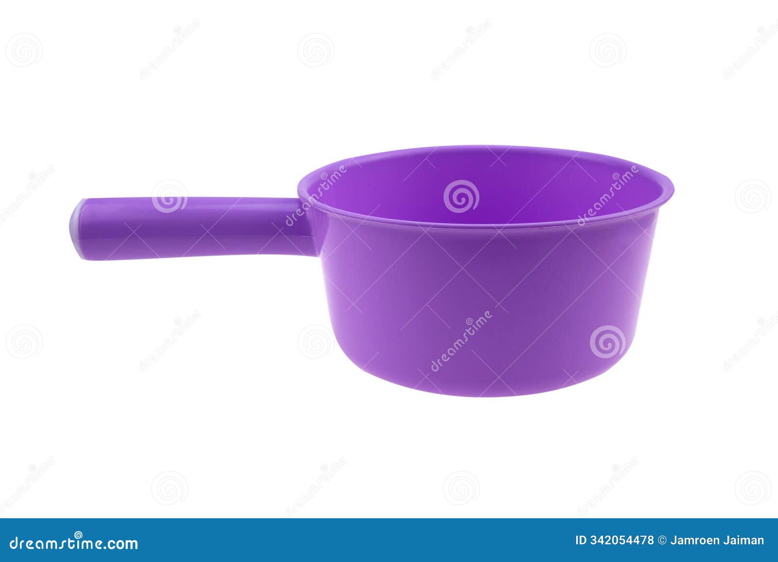 Blue Plastic Water Dipper Isolated on White Background. Stock Photo ...