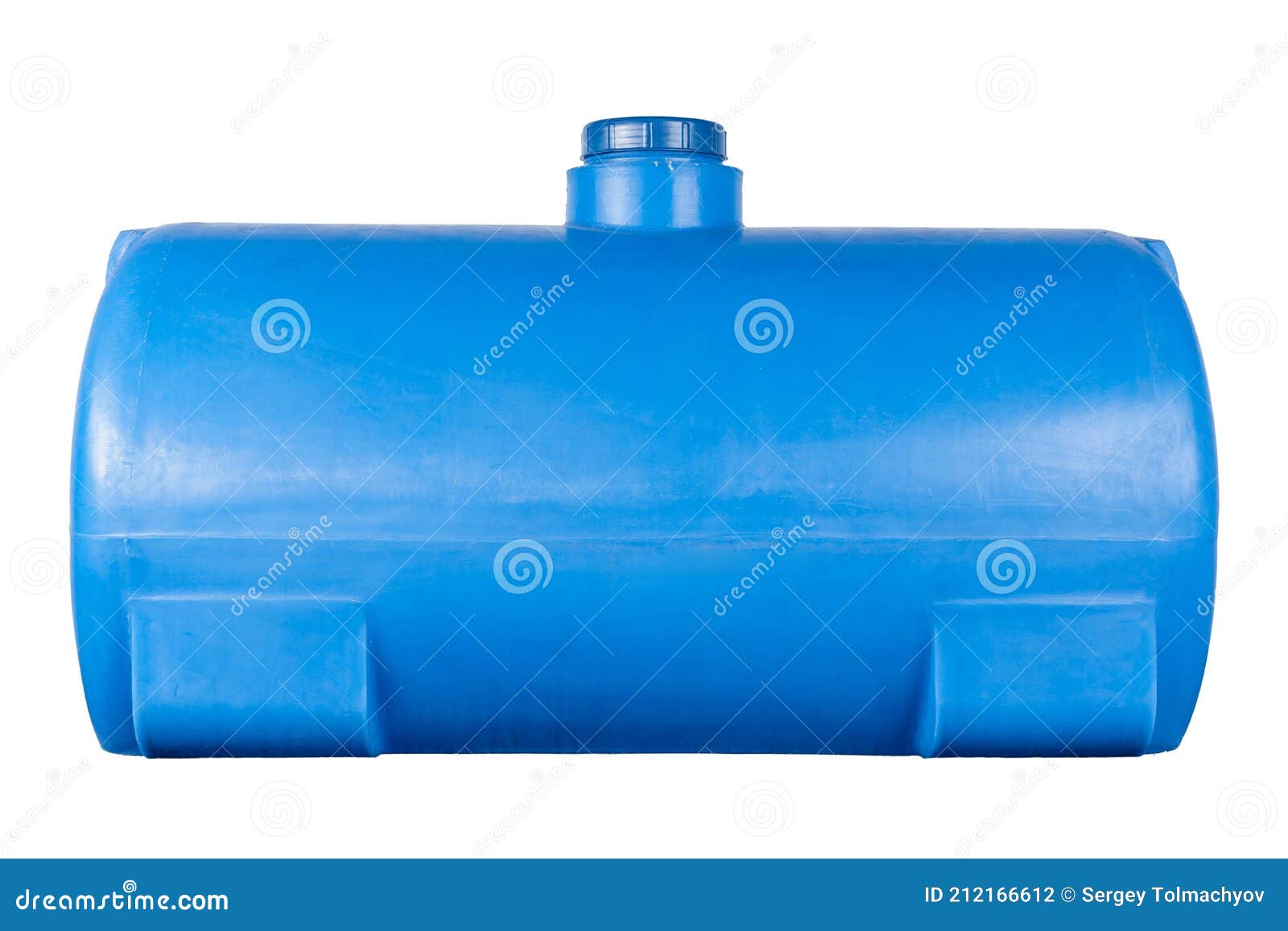 Blue Plastic Water Tank Isolated on White Stock Photo - Image of ...