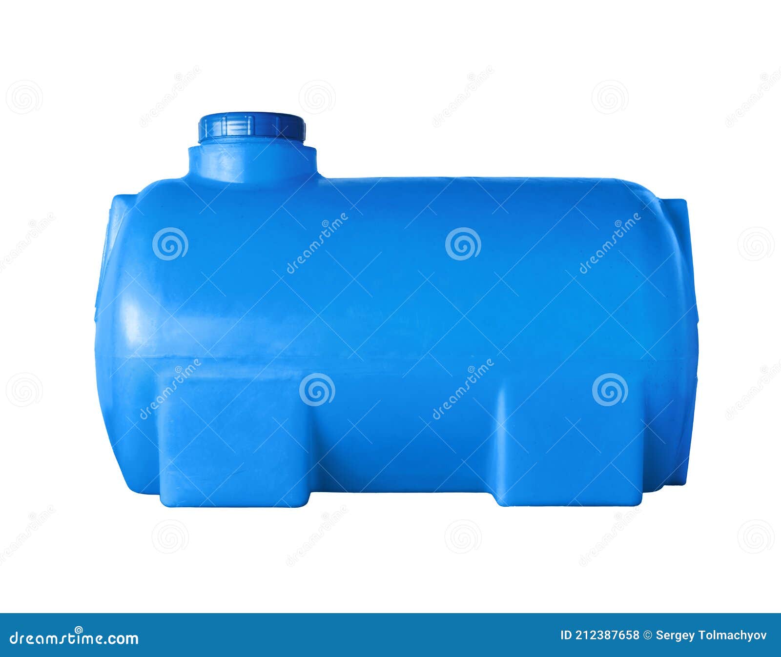 Blue Plastic Water Tank Isolated on White Stock Photo - Image of ...
