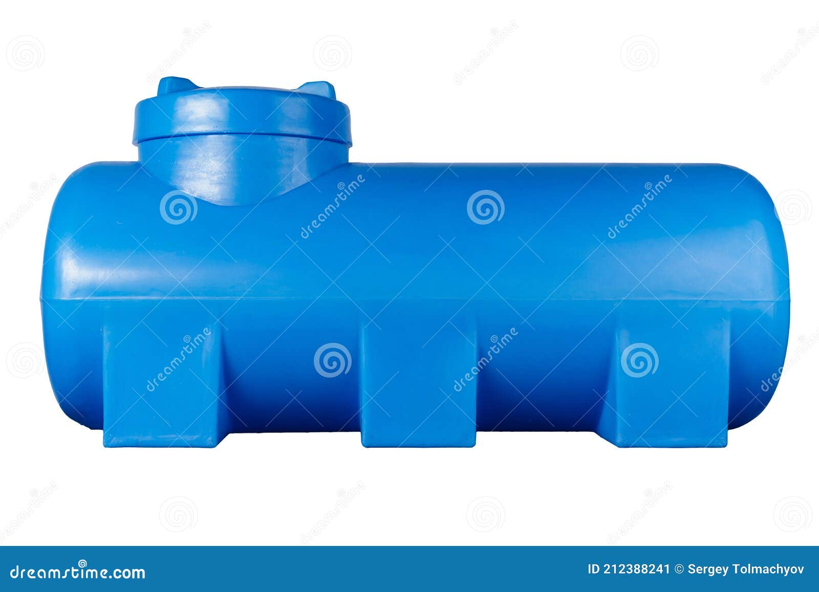 Blue Plastic Water Tank Isolated on White Stock Image - Image of ...