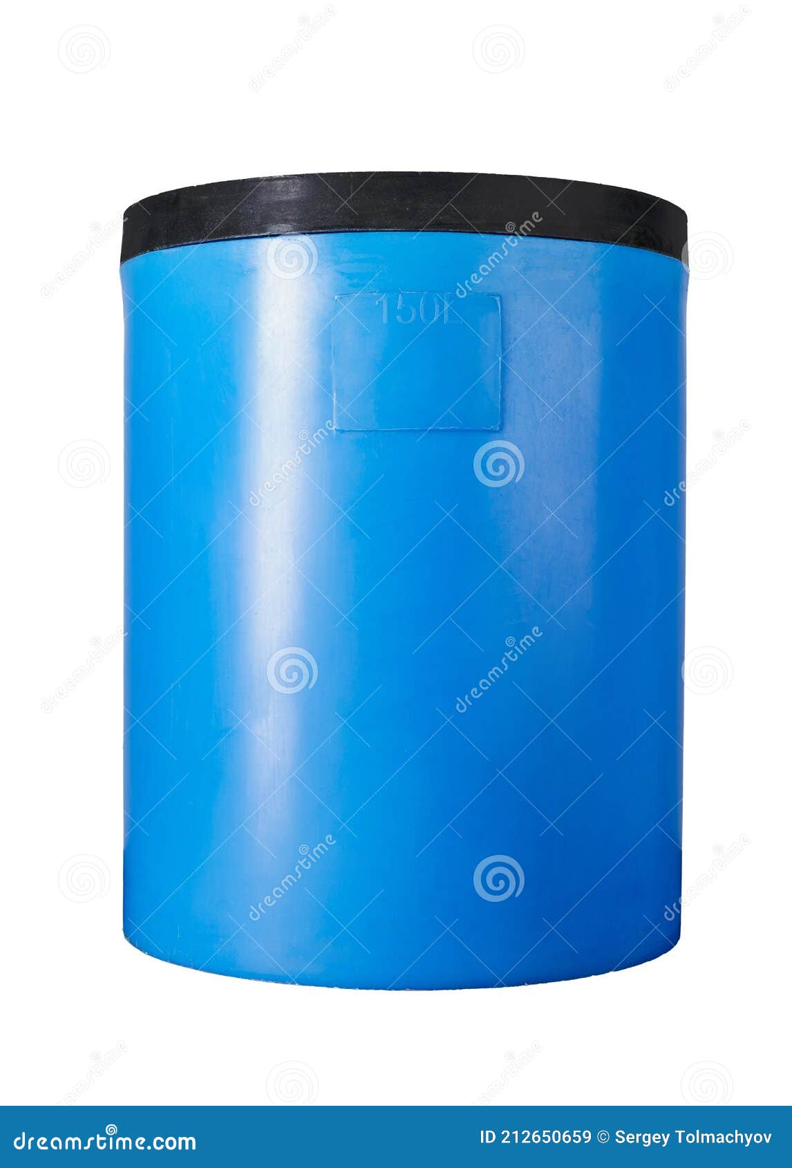 Blue Plastic Water Tank Isolated on White Stock Image - Image of ...