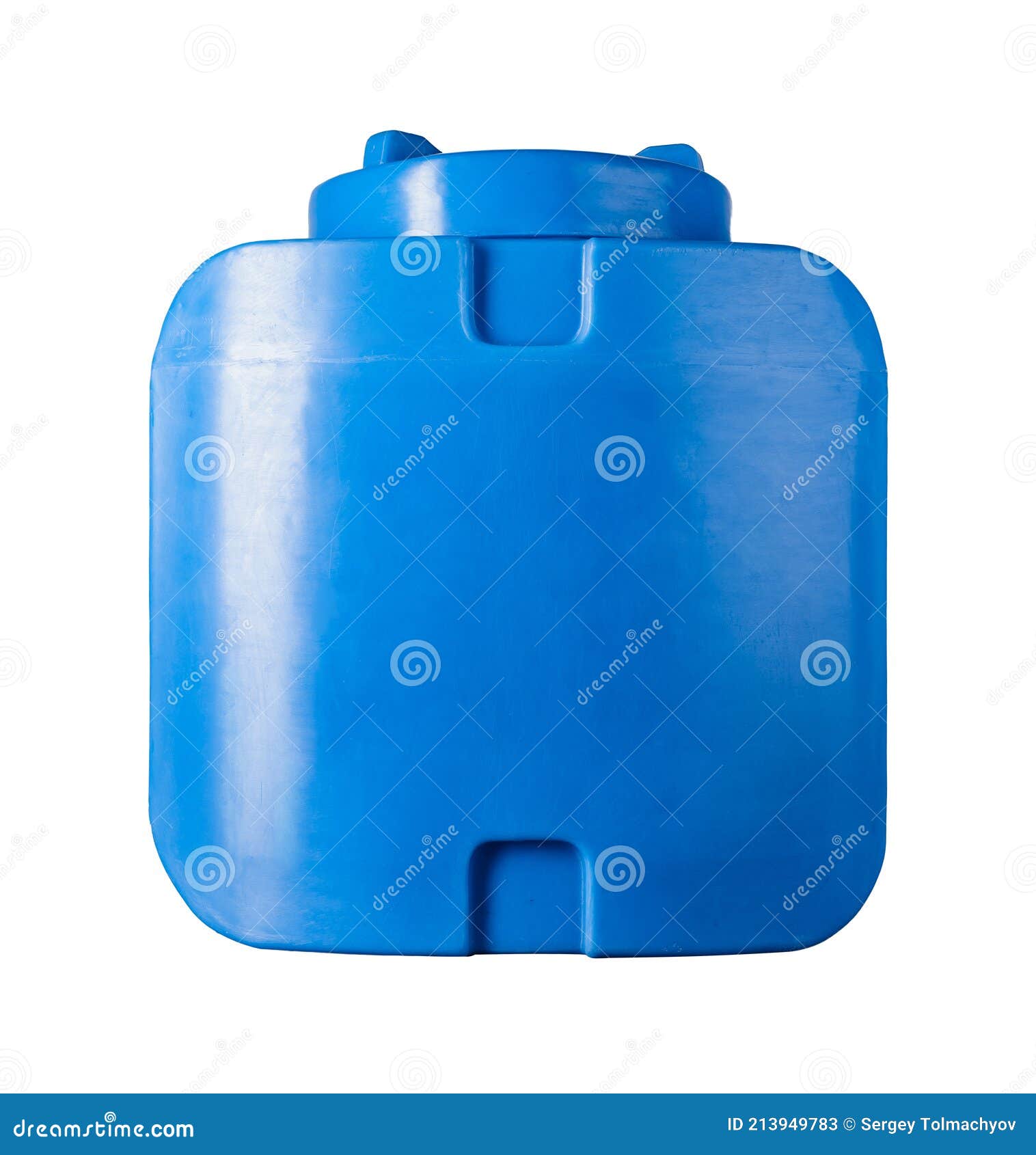 Blue Plastic Water Tank Isolated on White Stock Image - Image of water ...