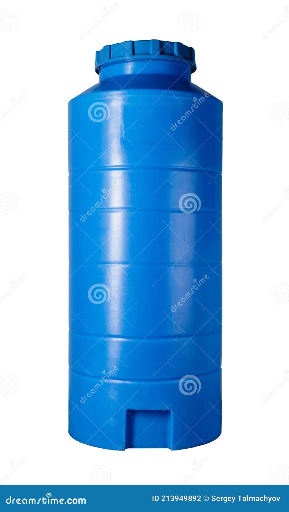 Blue Plastic Water Tank Isolated on White Stock Photo - Image of ...