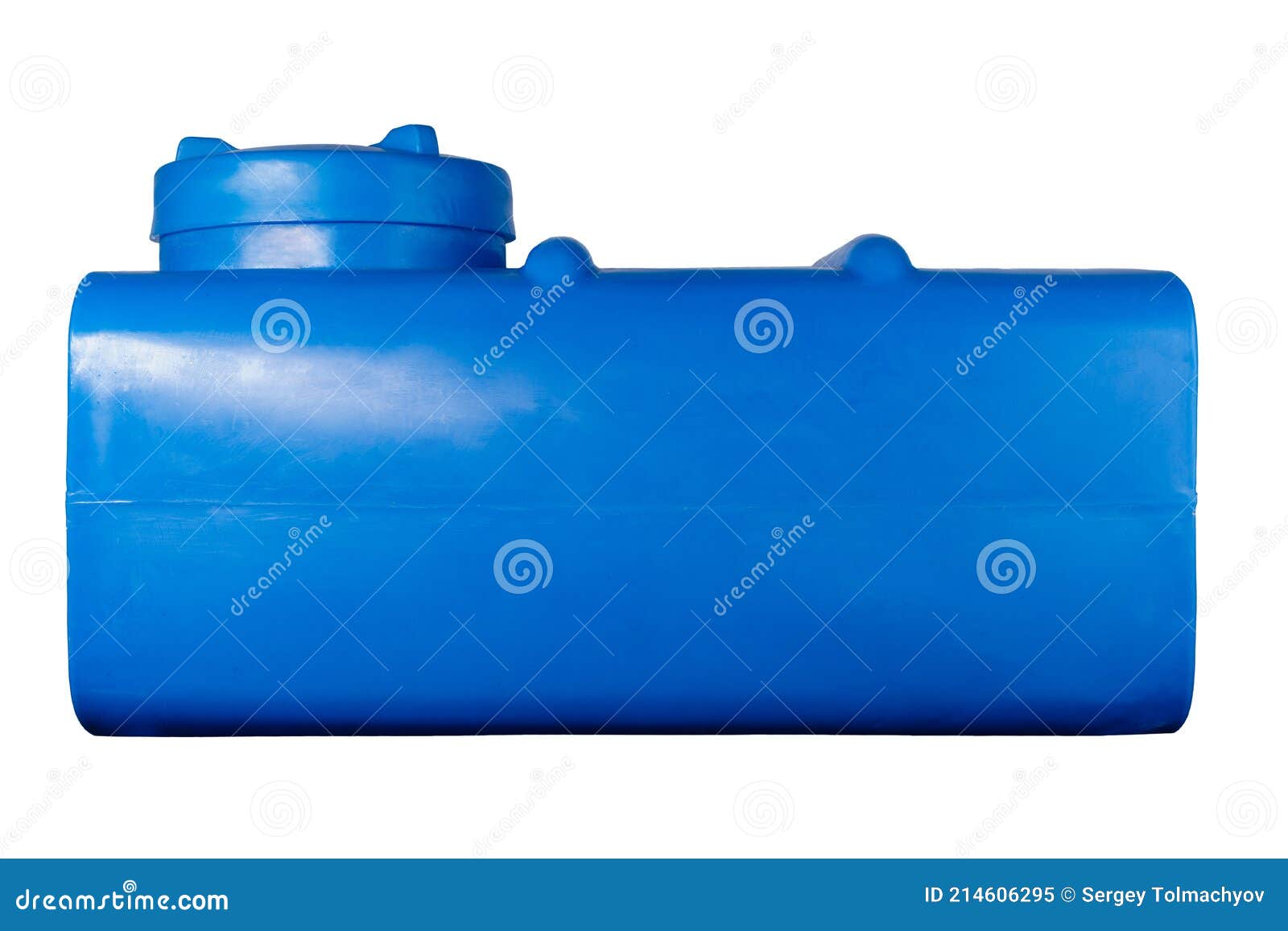Blue Plastic Water Tank Isolated on White Stock Image - Image of tank ...
