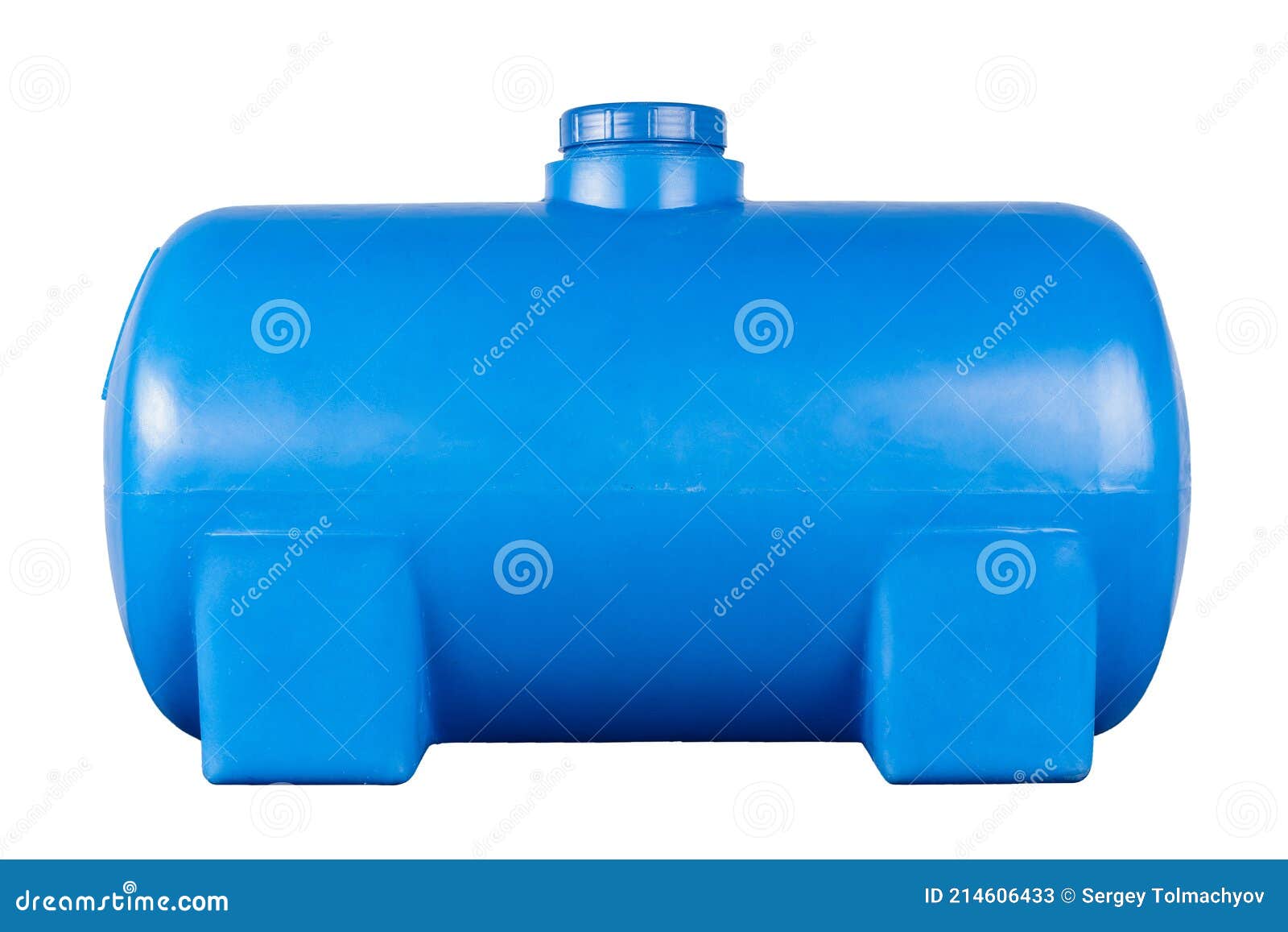 Blue Plastic Water Tank Isolated on White Stock Image - Image of barrel ...