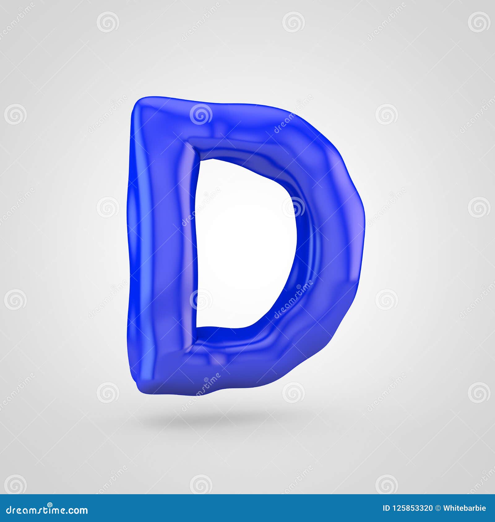 Blue Plasticine Letter D Uppercase Isolated on White Background. Stock ...