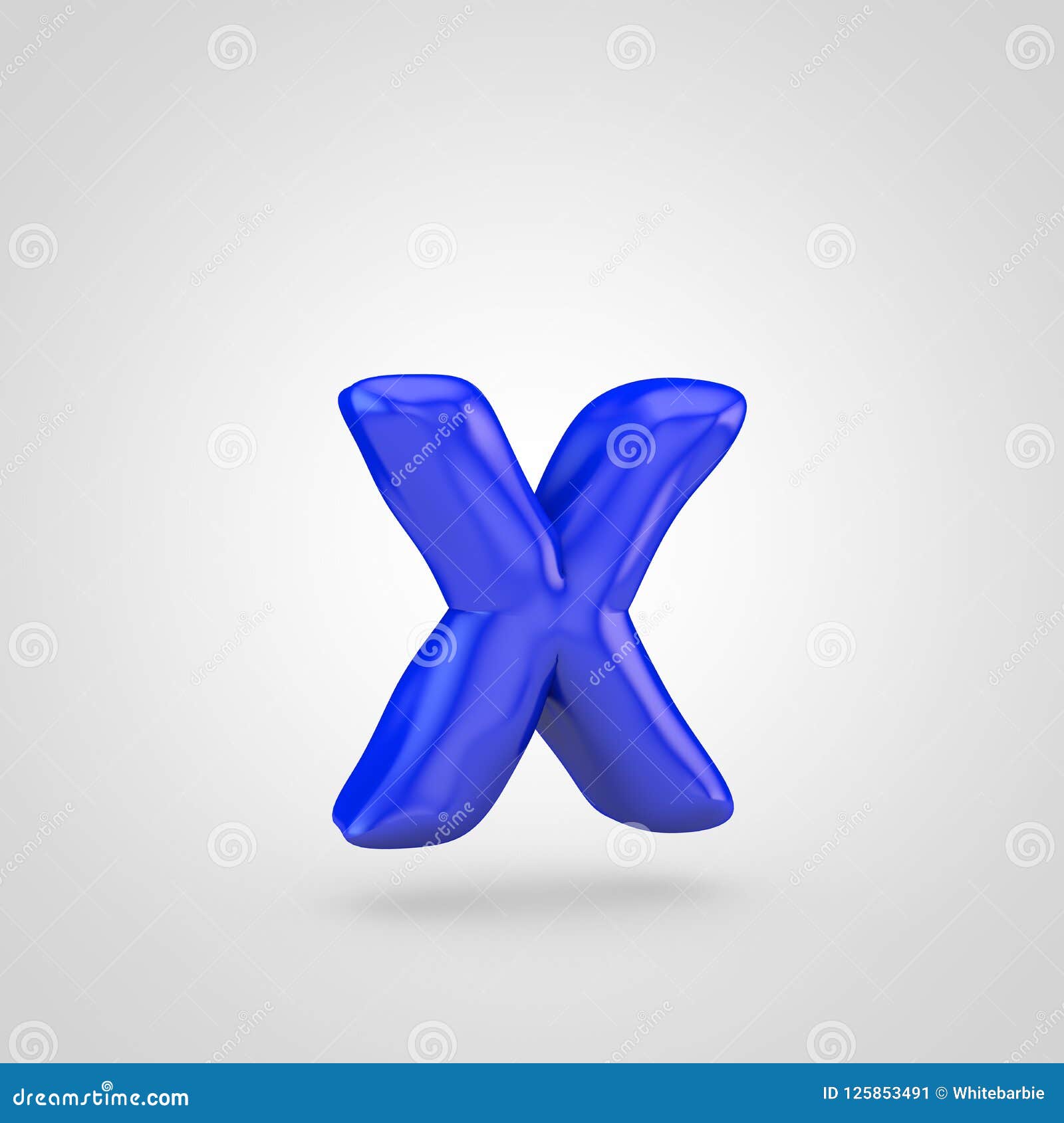 Blue Plasticine Letter X Lowercase Isolated on White Background. Stock ...