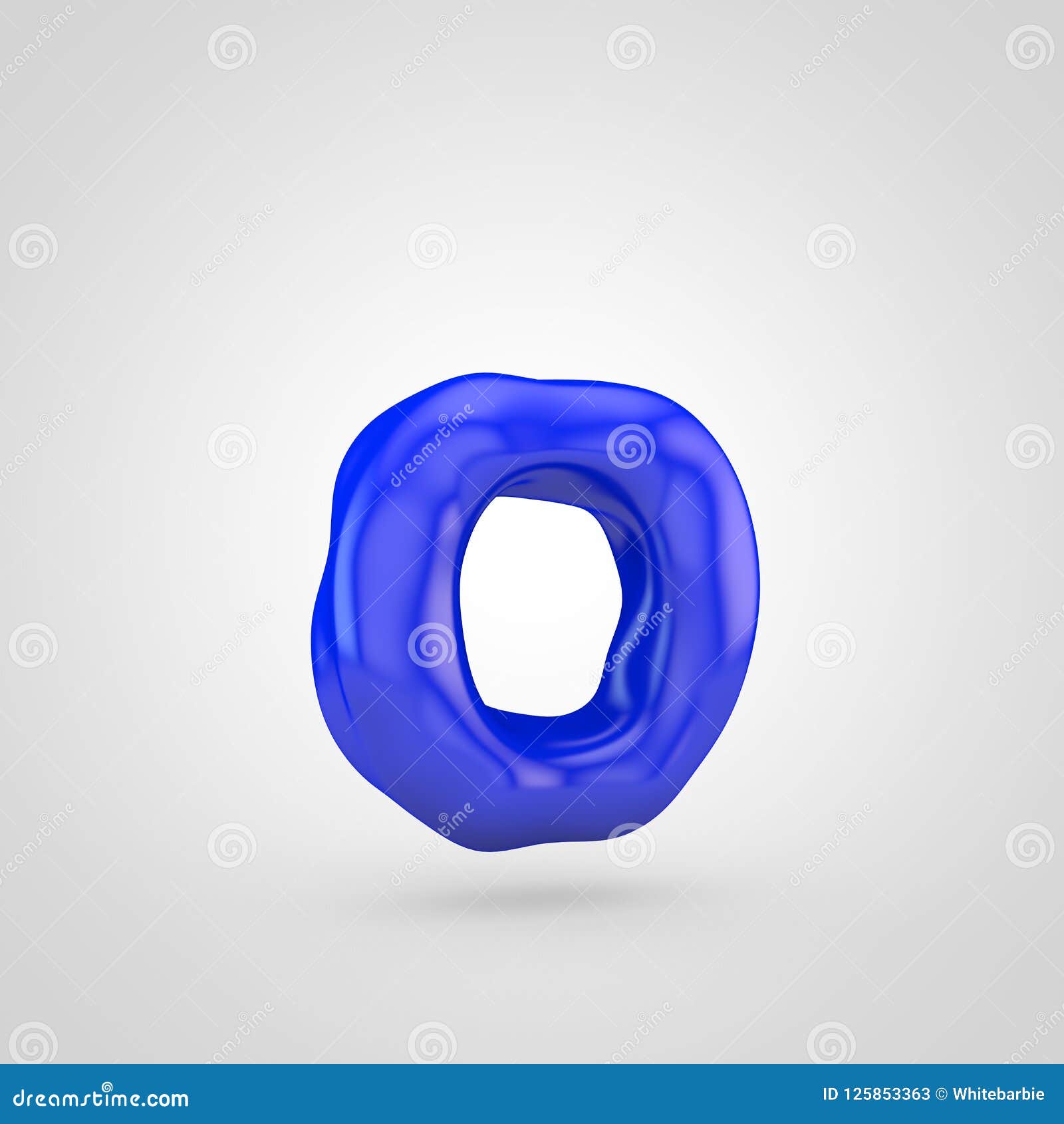 Blue Plasticine Letter O Lowercase Isolated on White Background. Stock ...