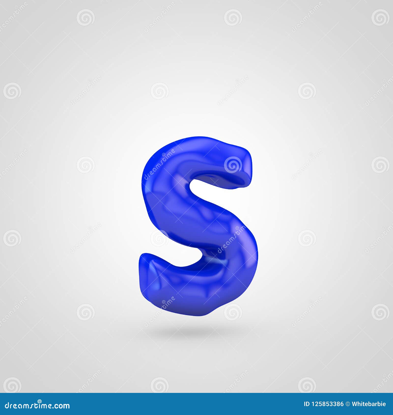 Blue Plasticine Letter S Lowercase Isolated on White Background. Stock ...