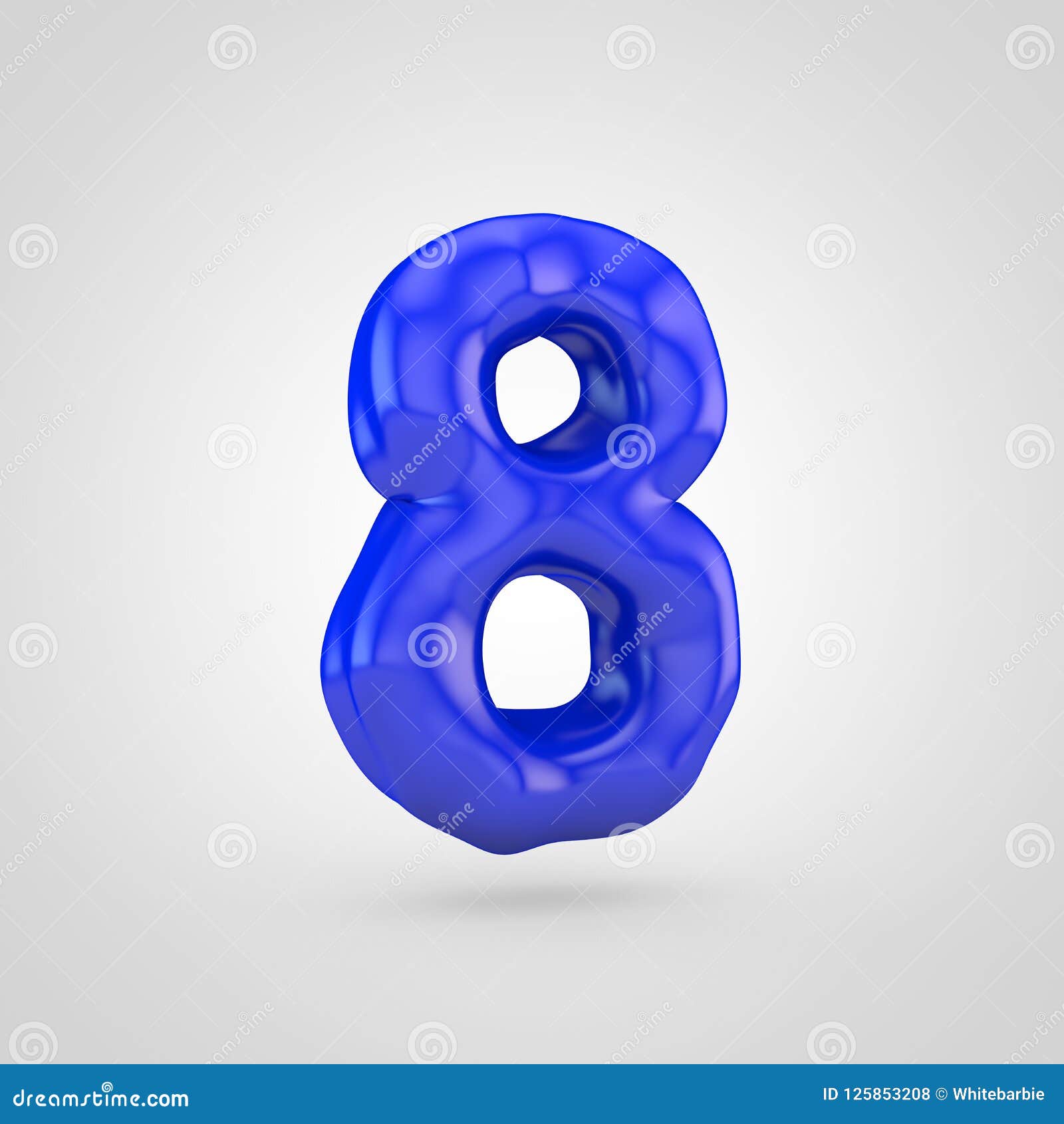 Blue Plasticine Number 8 Isolated on White Background. Stock ...