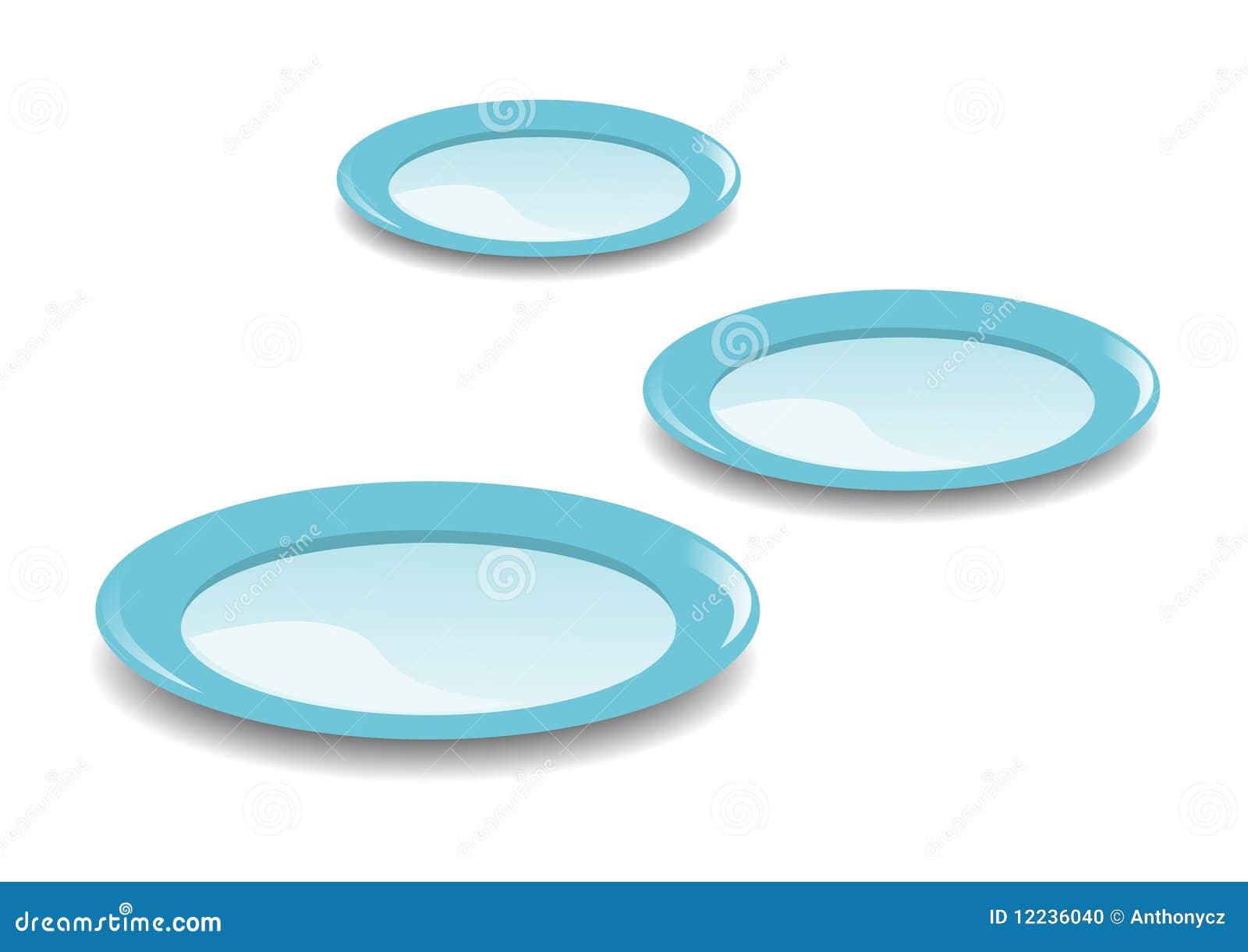 Blue plate stock vector. Illustration of domestic, dining - 12236040