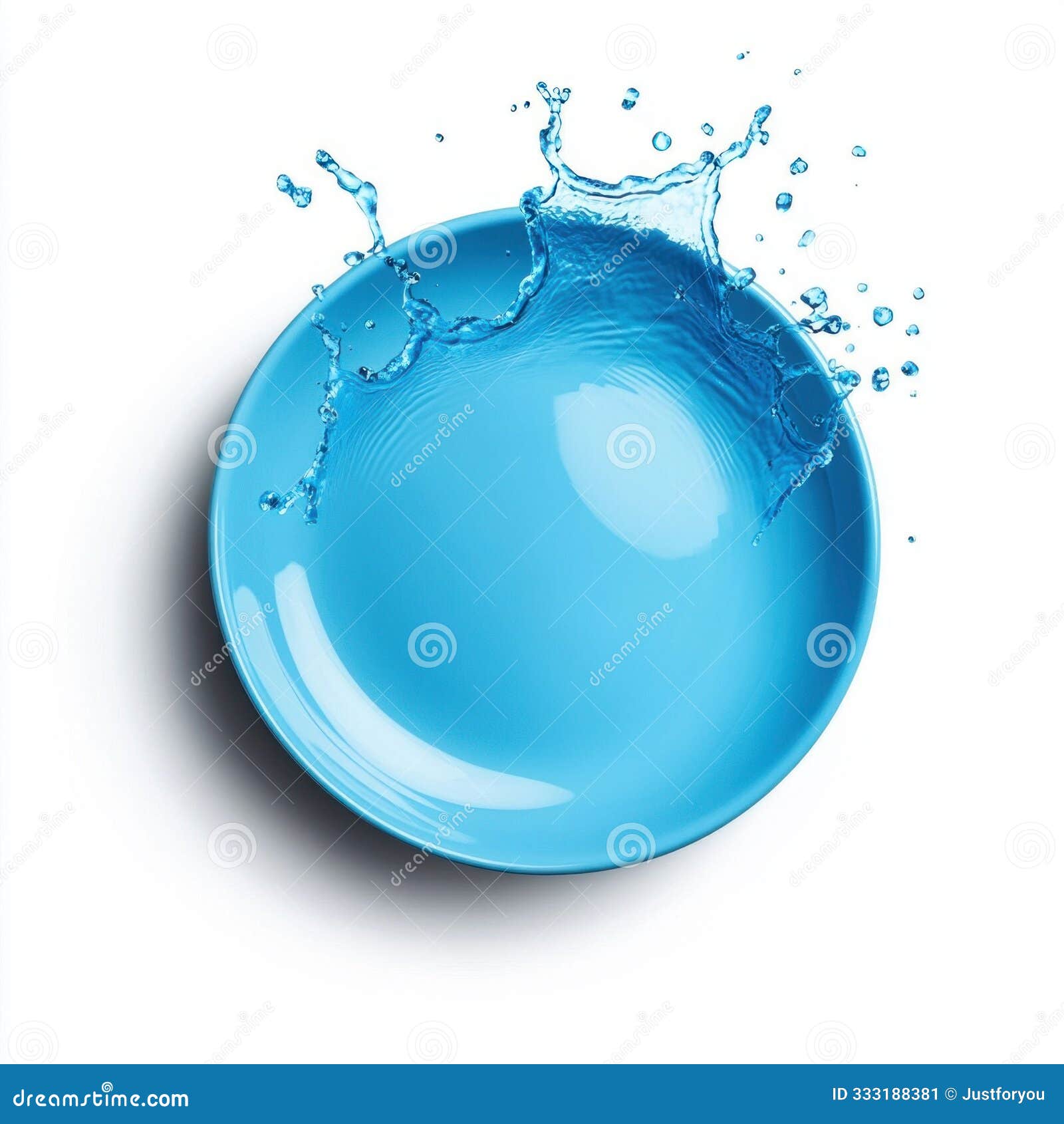 Blue Plate with Dynamic Water Splash Stock Illustration - Illustration ...