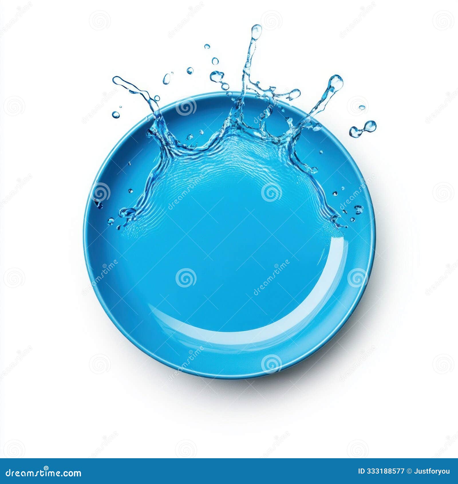 Blue Plate with Dynamic Water Splash Stock Illustration - Illustration ...