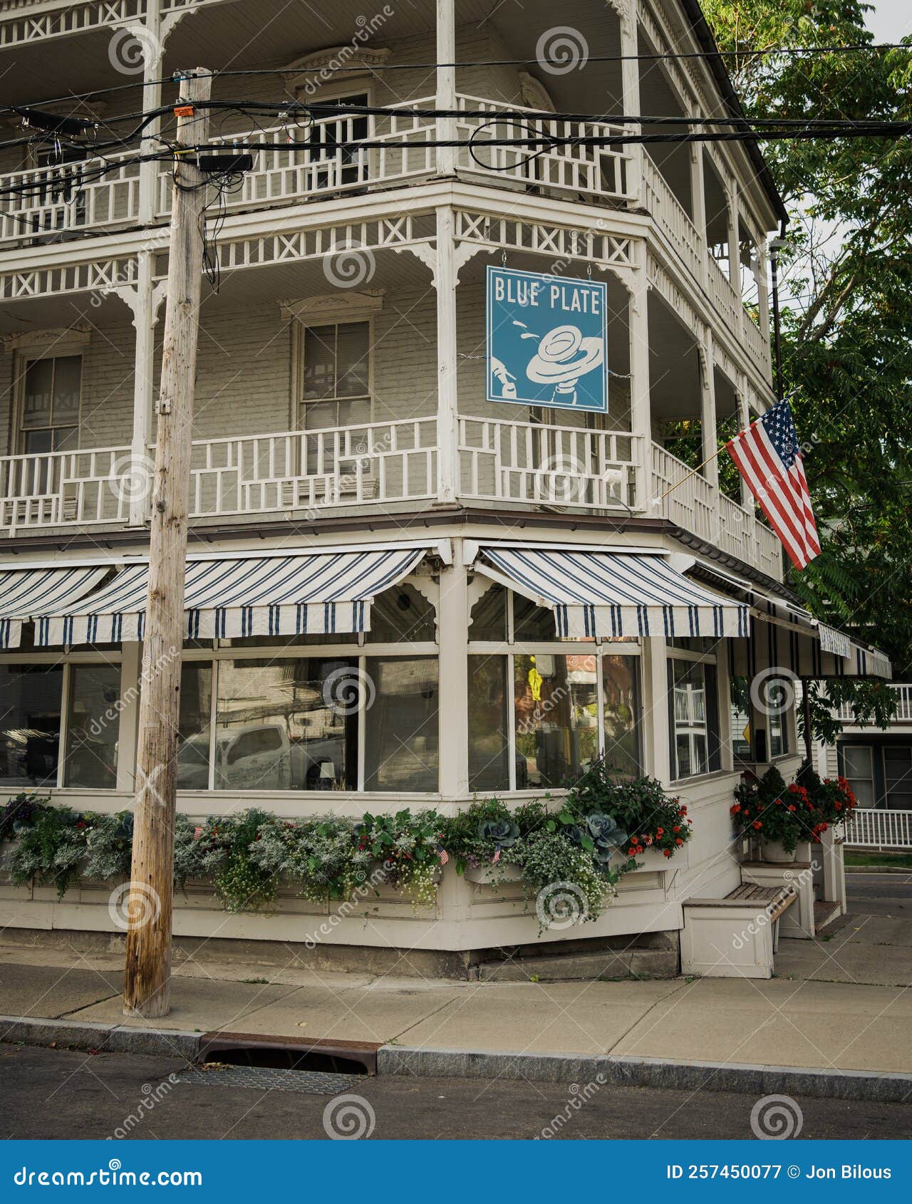 Blue Plate Vintage Sign and Architecture, Chatham, New York Editorial ...