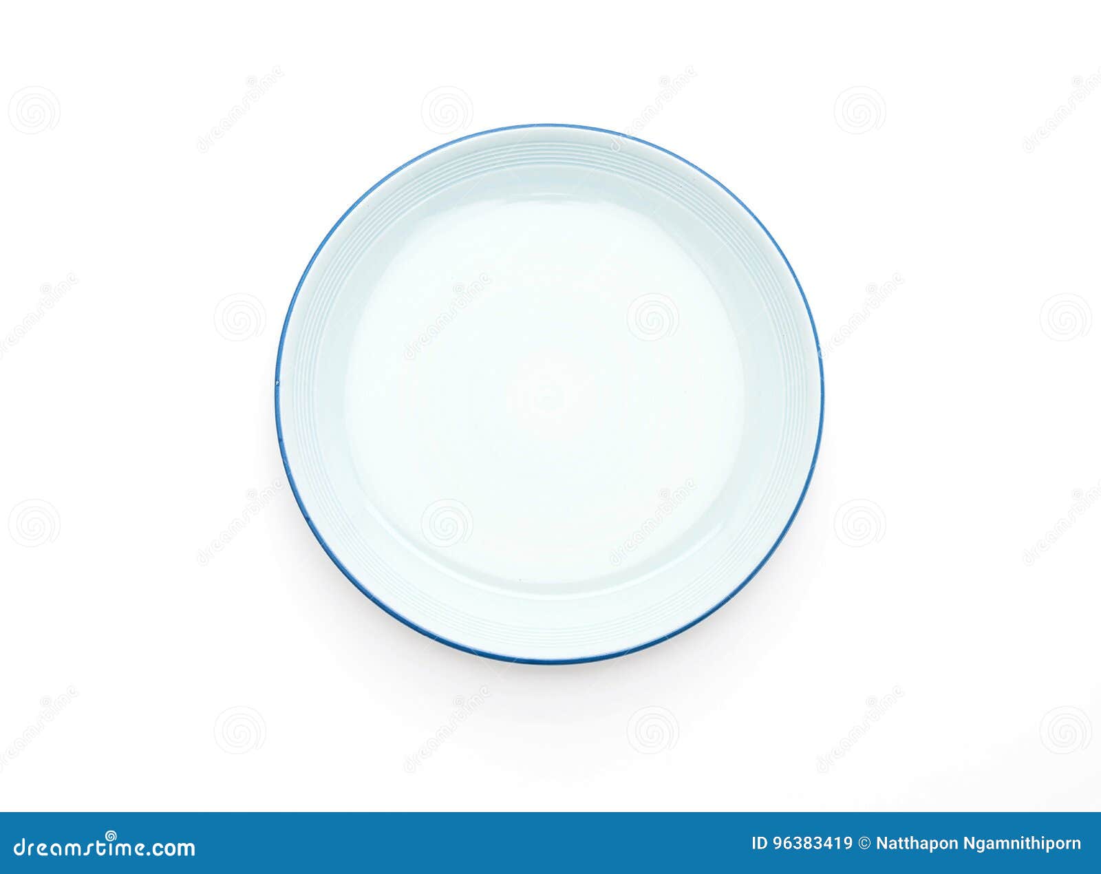 Blue plate on white stock image. Image of blank, modern - 96383419