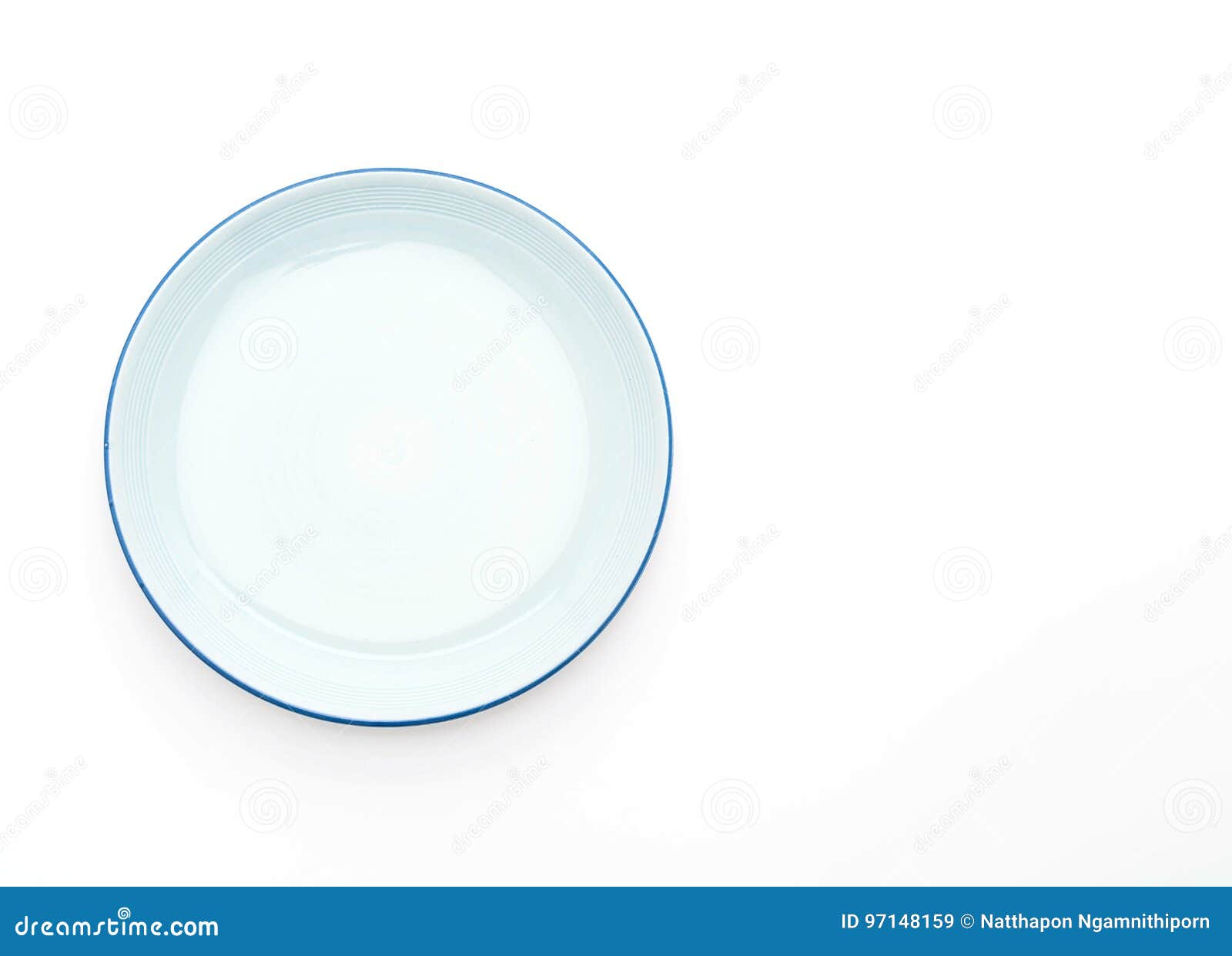 Blue plate on white stock image. Image of design, cooking - 97148159