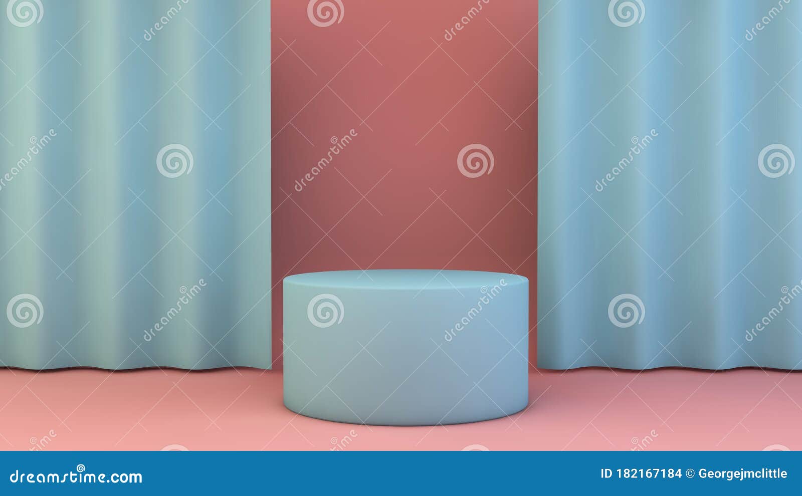 Blue platform curtains stock illustration. Illustration of bright ...