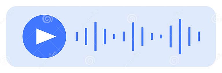 Blue Play Button with Audio Waveform on Light Blue Background for Audio ...