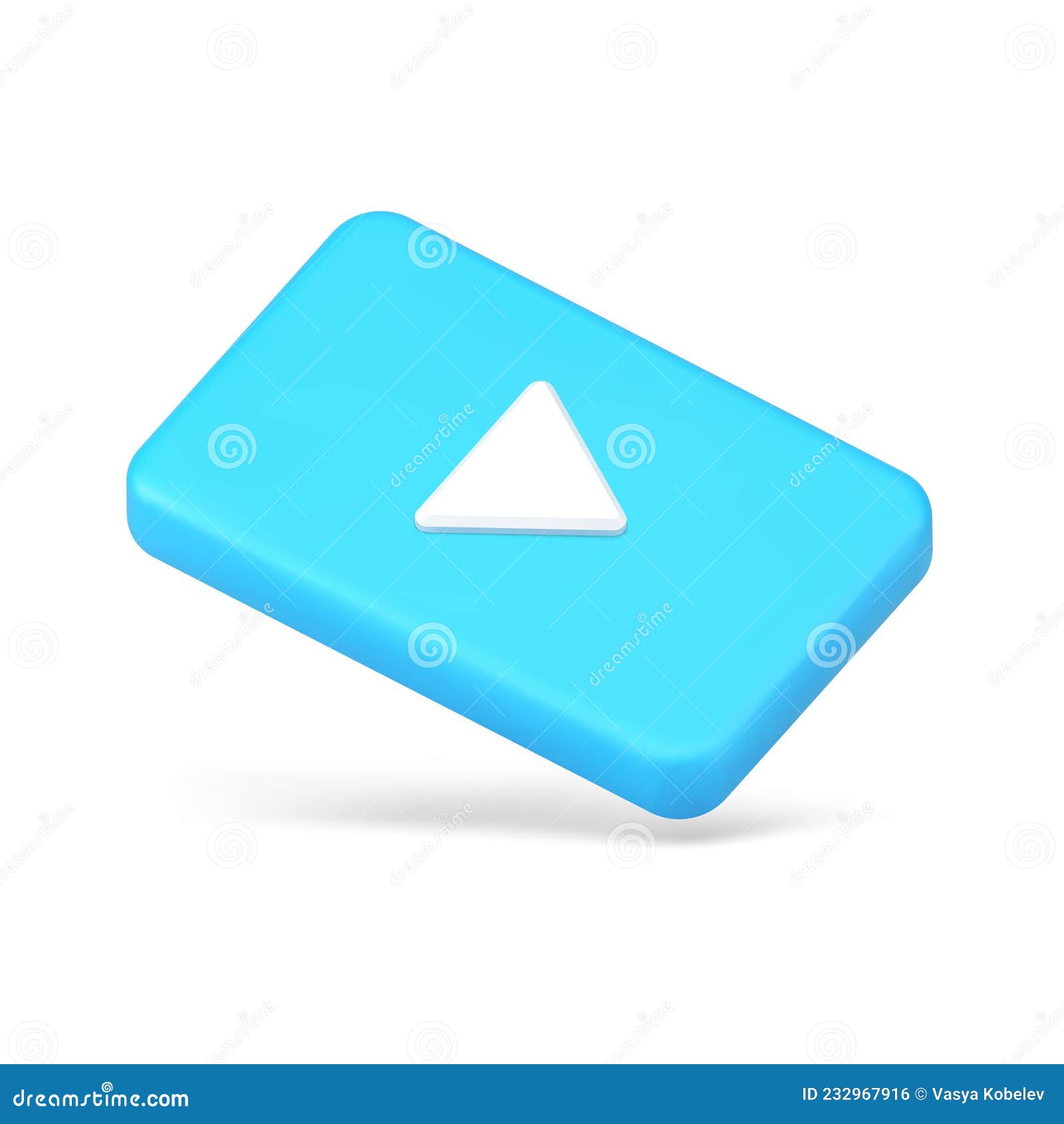 Blue Play Button 3d Icon Vector Illustration Stock Vector ...