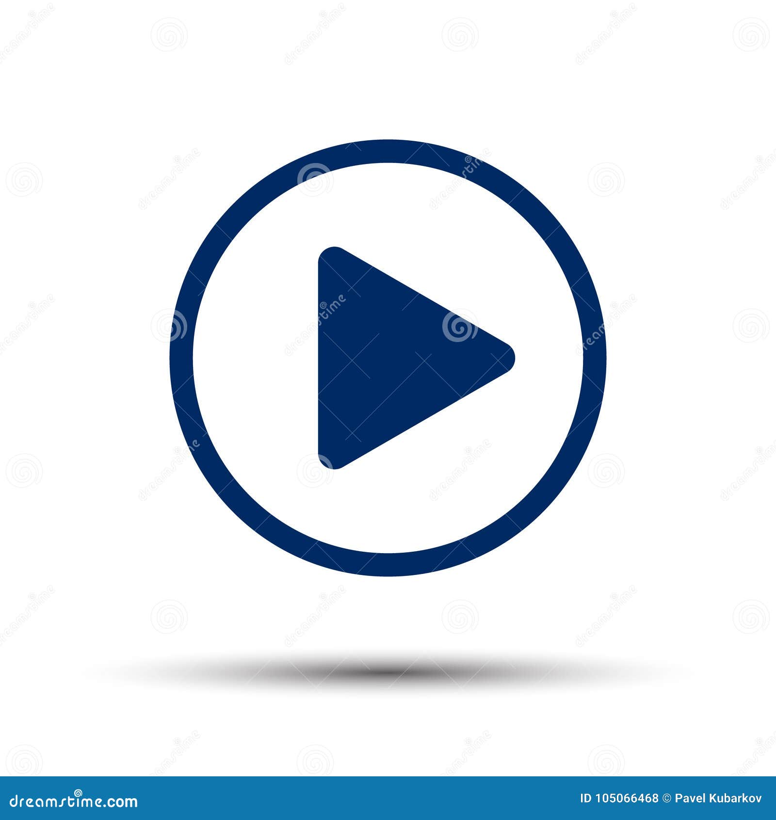 Blue Play Button on a White Stock Vector - Illustration of next, shape ...