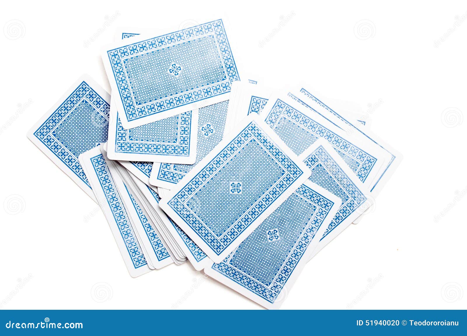 Blue playing cards pile stock photo. Image of classic - 51940020
