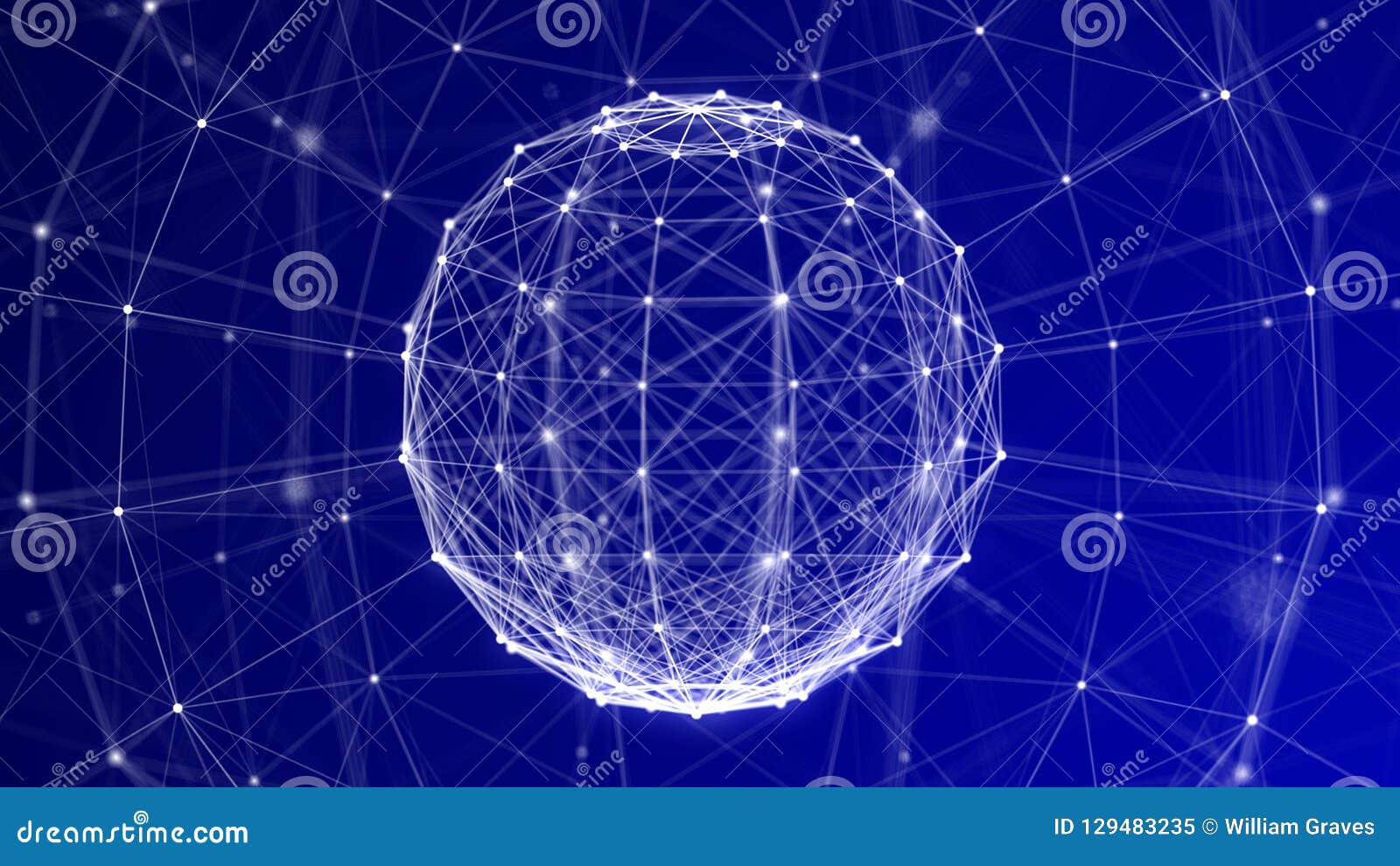 Blue Plexus Sphere Wire-frame Technology Background Stock Illustration ...