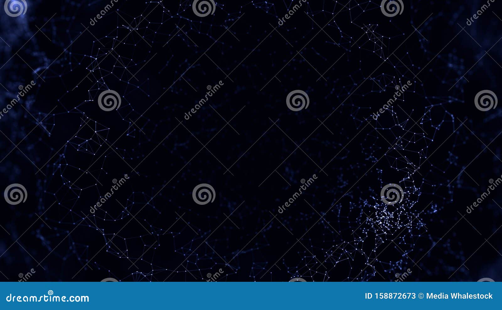 Blue Plexus Texture with Dots, Lines, Triangles Flowing on Black ...