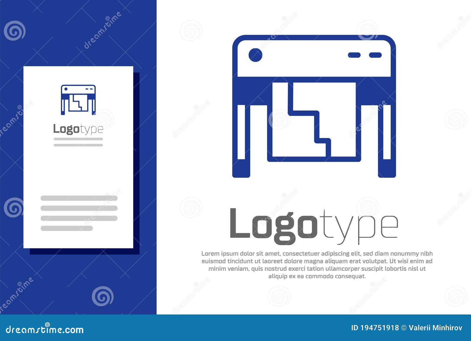 Blue Plotter Icon Isolated on White Background. Large Format ...