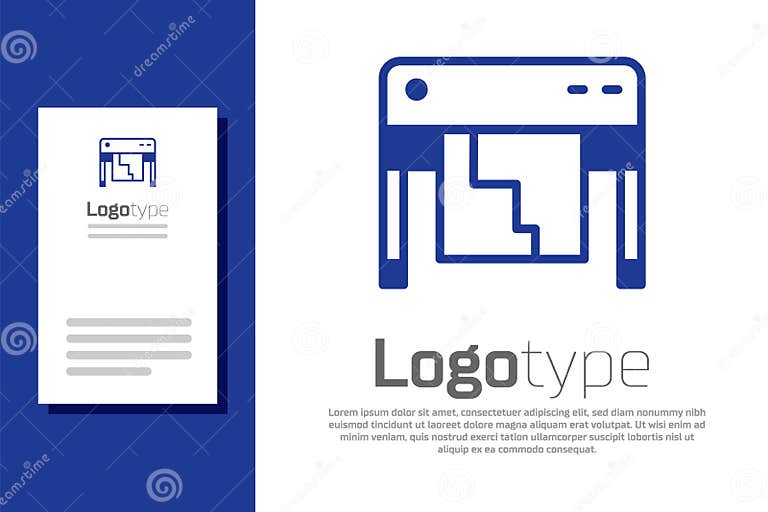 Blue Plotter Icon Isolated on White Background. Large Format ...