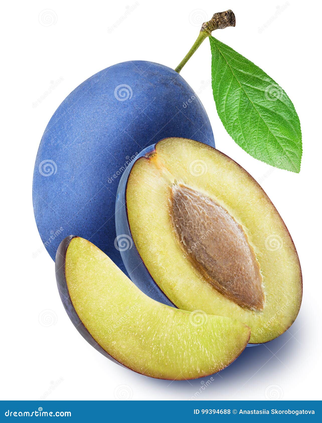 Blue Plum Isolated on White Background Stock Photo - Image of healthy ...