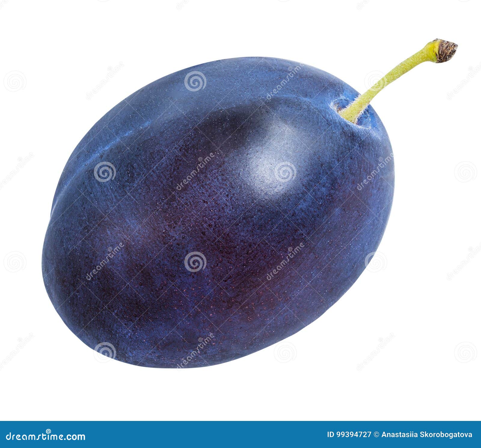 Blue Plum Isolated on White Background Stock Image - Image of green ...