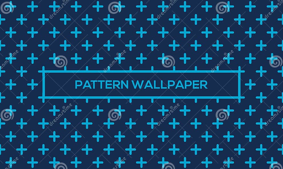 Blue Plus Pattern Wallpaper or Background Stock Vector - Illustration ...