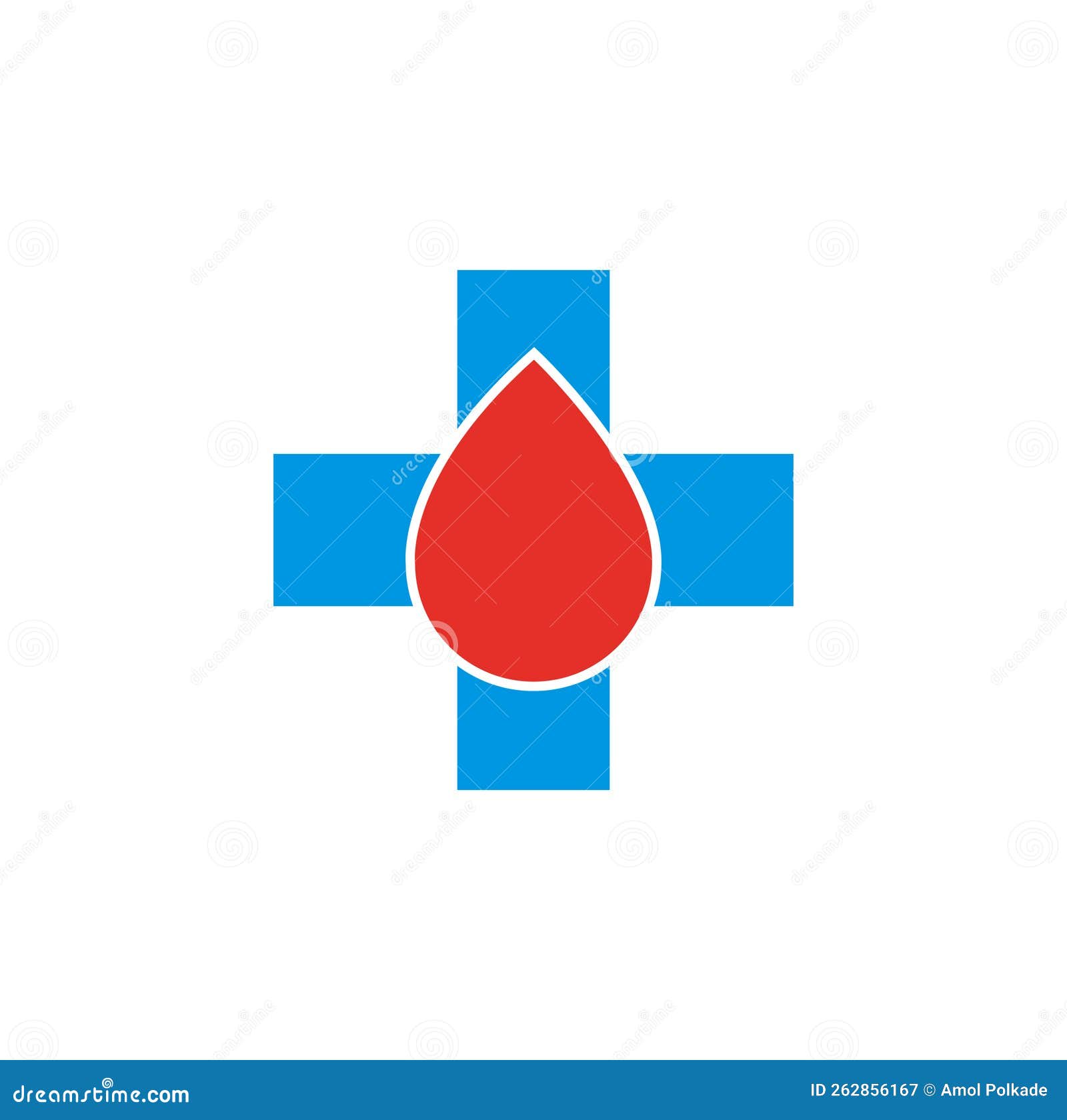 Blue Plus with Red Blood Drop Stock Vector - Illustration of graphic ...