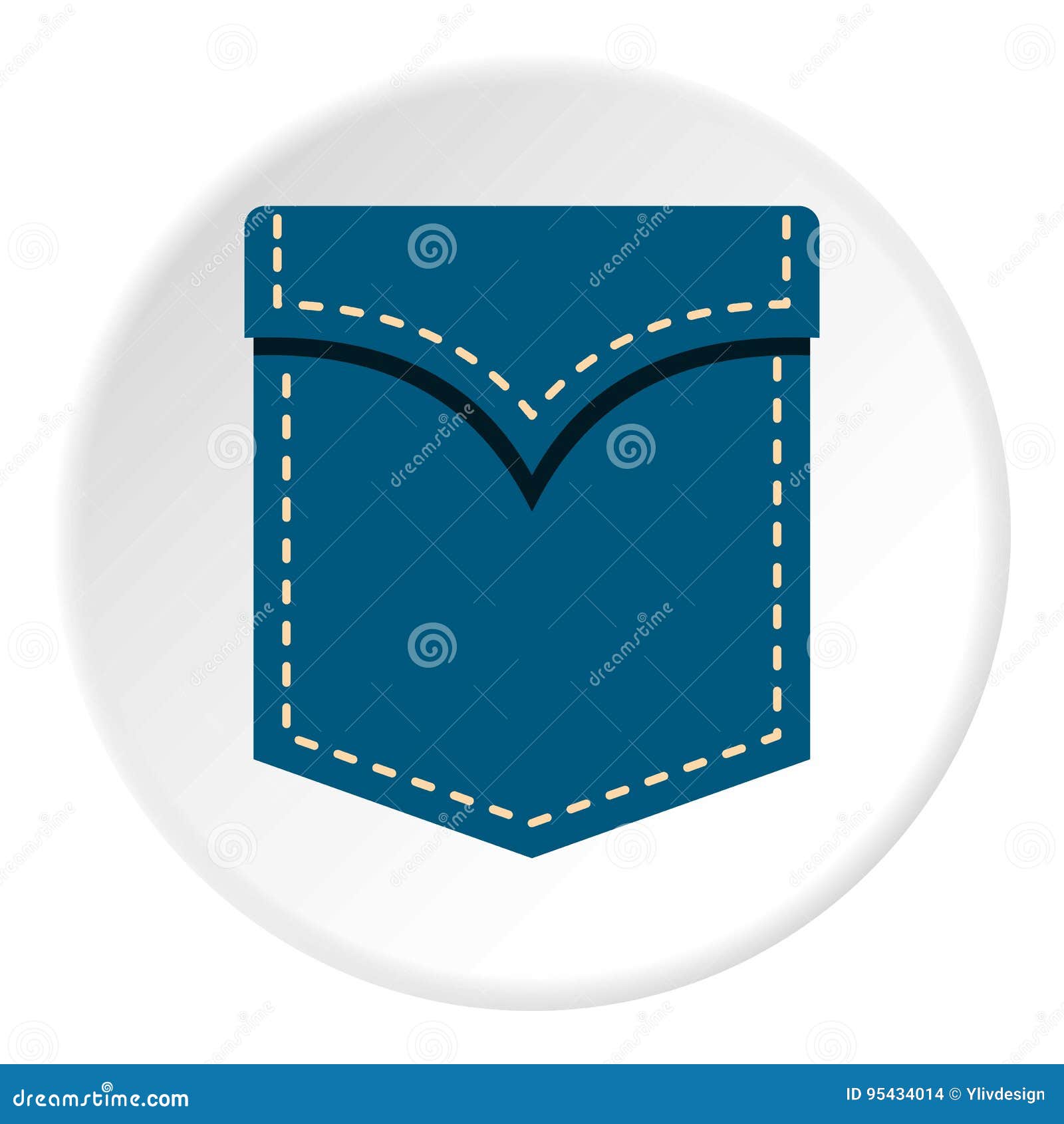 Blue Pocket Symbol Icon Circle Stock Vector - Illustration of icon ...