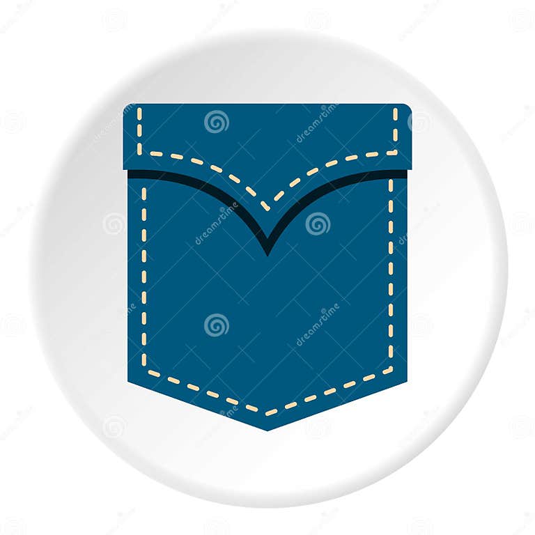 Blue Pocket Symbol Icon Circle Stock Vector - Illustration of icon ...