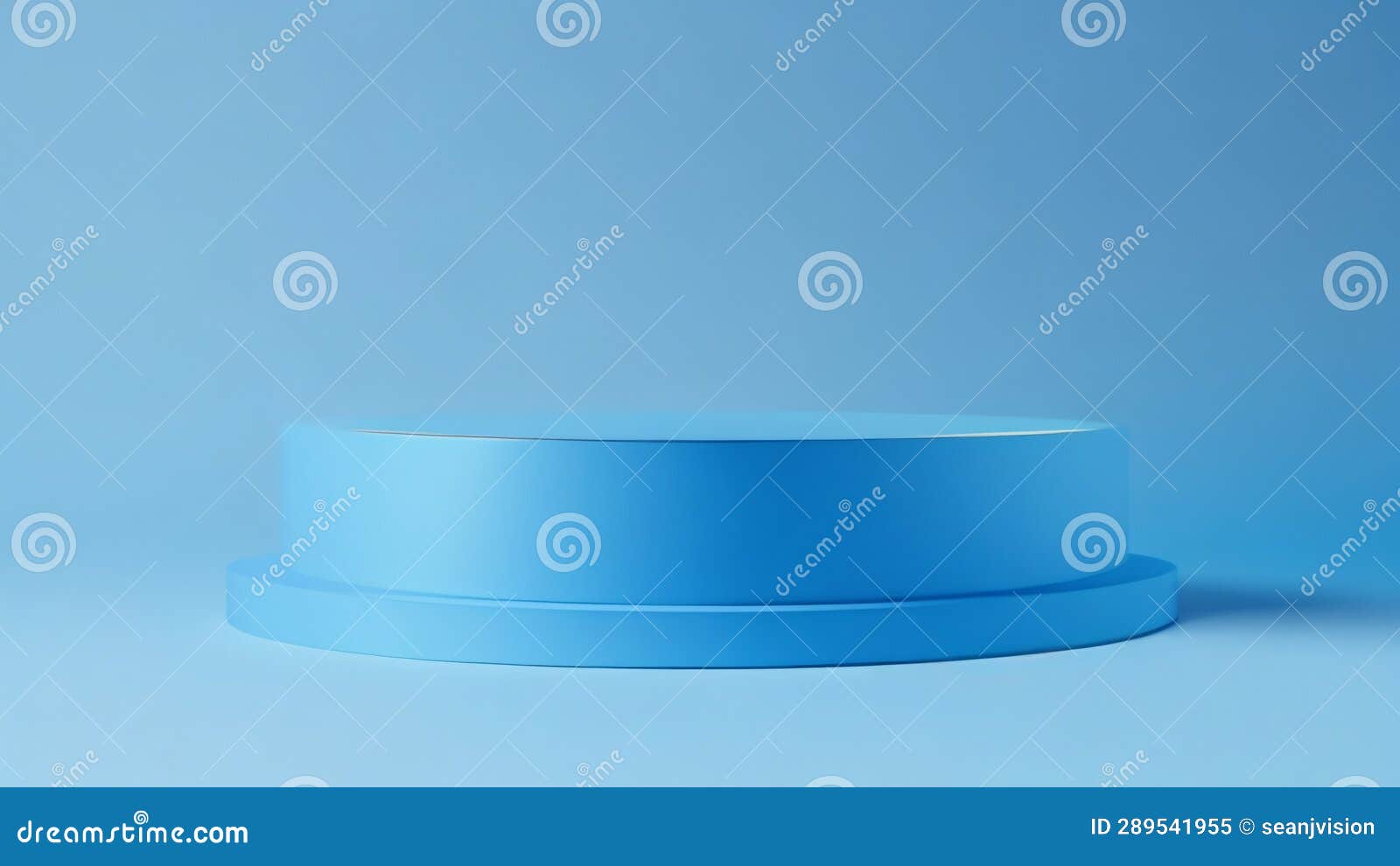 Blue Podium on Blue Background. 3d Render Stock Illustration ...