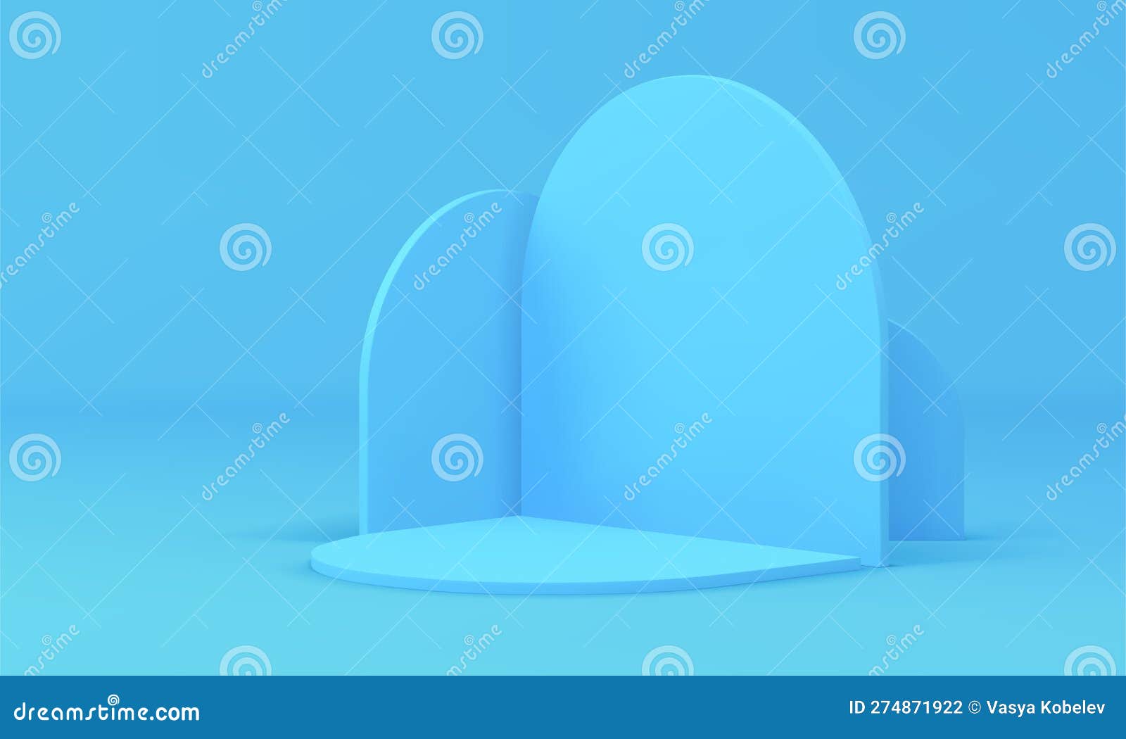 Blue Podium 3d Corner Construction Showroom Interior Event Ceremony ...