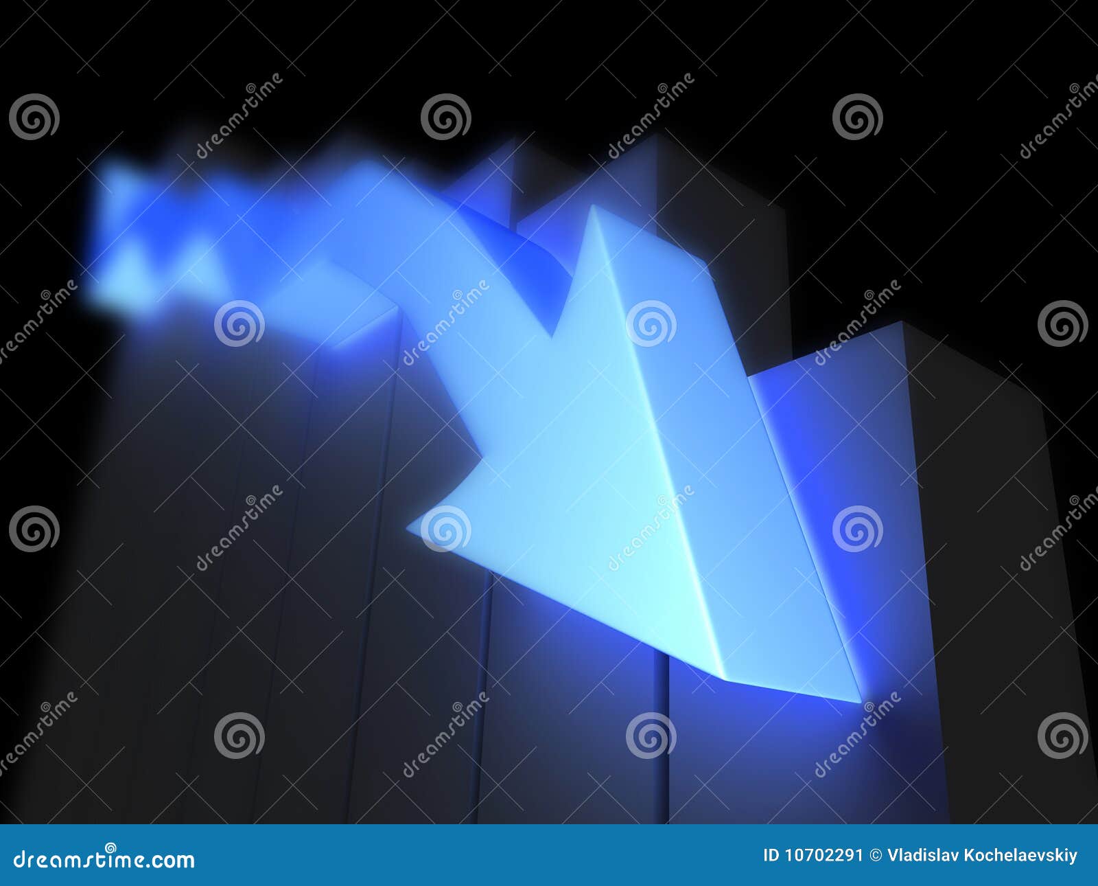 Blue pointer down stock illustration. Illustration of price - 10702291