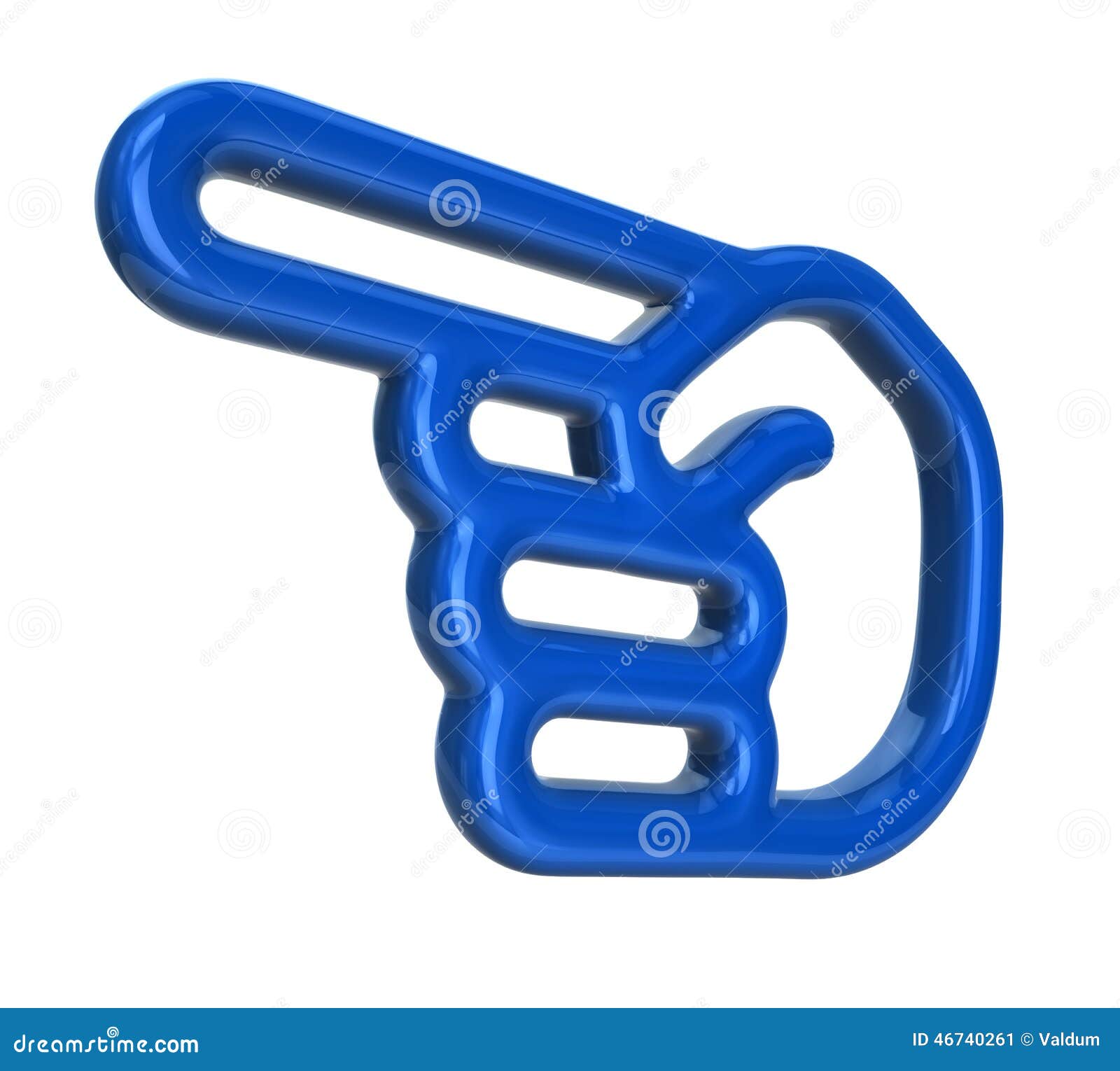 Blue pointer hand stock illustration. Illustration of isolated - 46740261