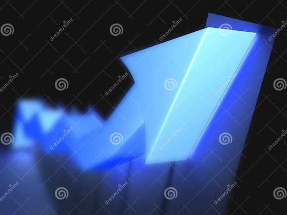 Blue pointer up stock illustration. Illustration of exchange - 10702290