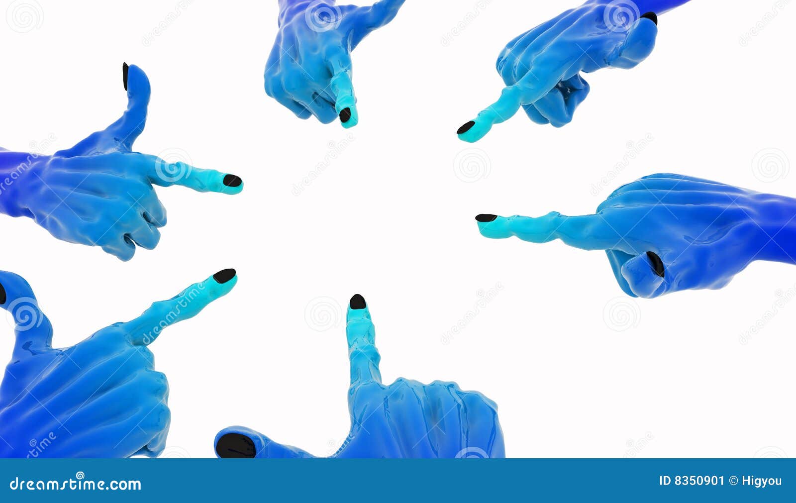 Blue Pointing Hand Circle stock illustration. Illustration of hand ...