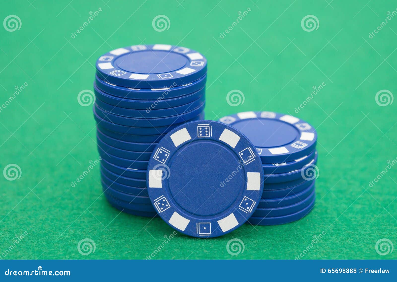 Blue Poker Chips on Casino Table Stock Photo - Image of money, blue ...