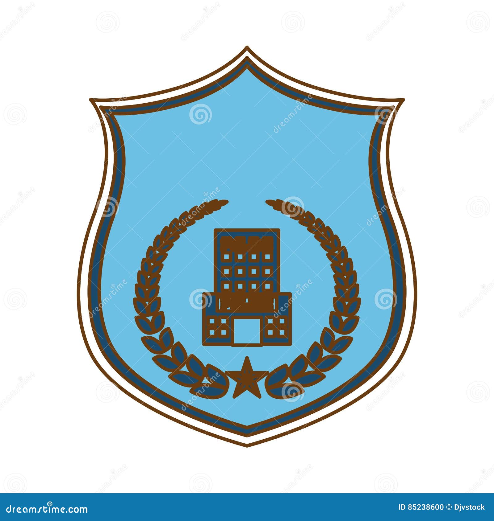 Blue Police Badge Icon Image Stock Illustration - Illustration of metal ...